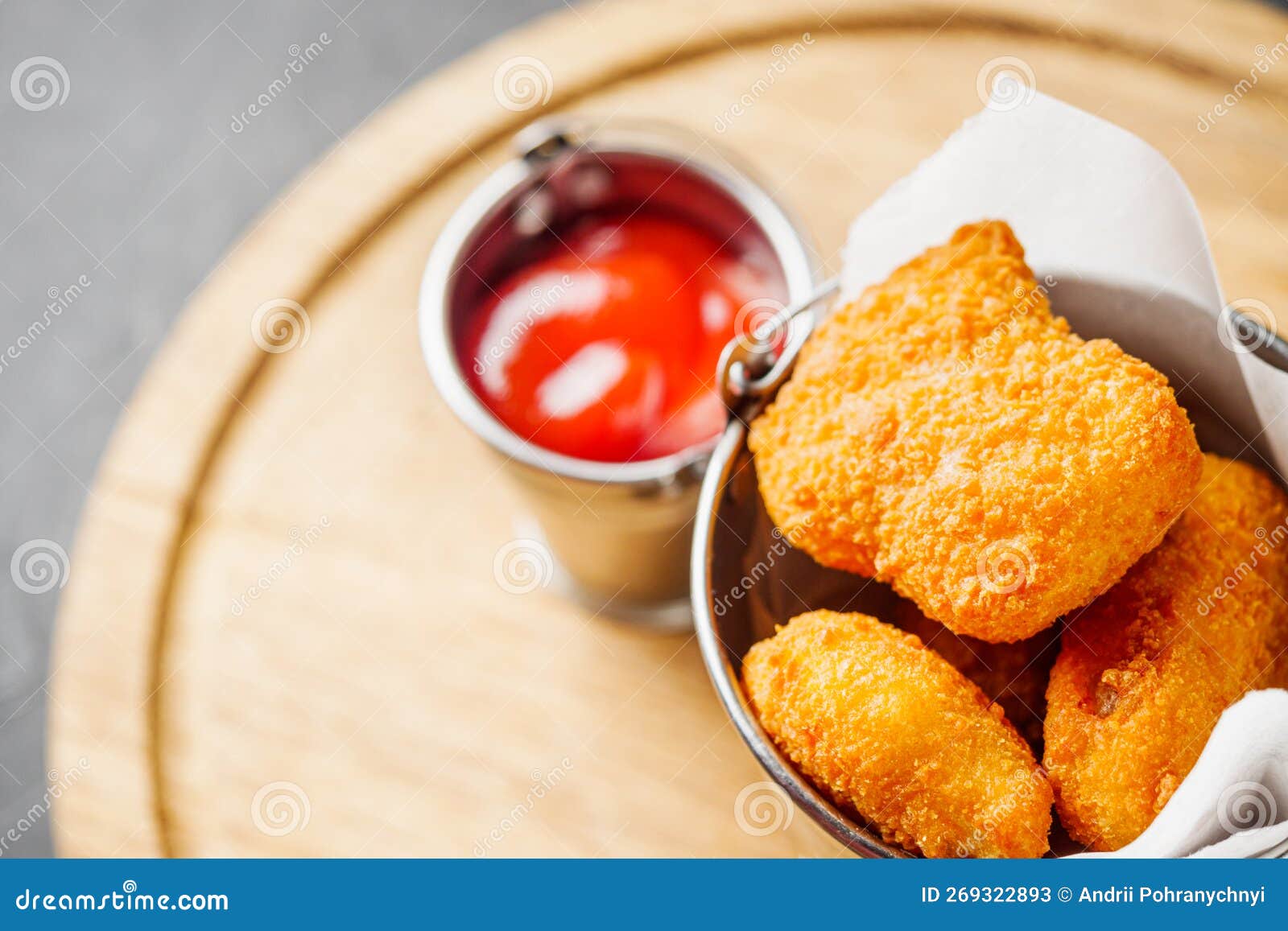 Delicious Hot Fried Nuggets in Crispy Breading Stock Image - Image of ...