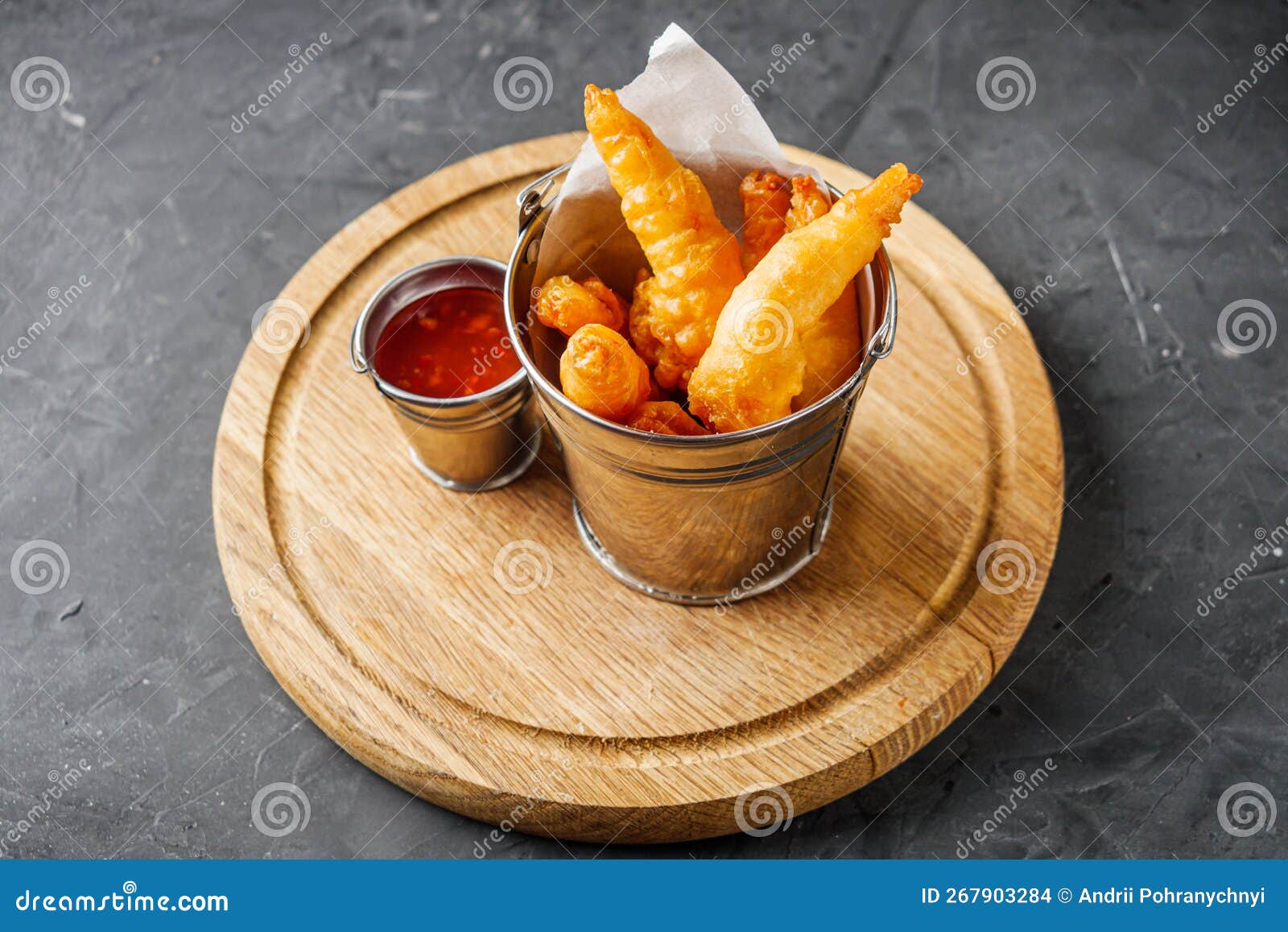 Delicious Hot Fried Shrimp in a Crispy Batter Stock Photo - Image of ...