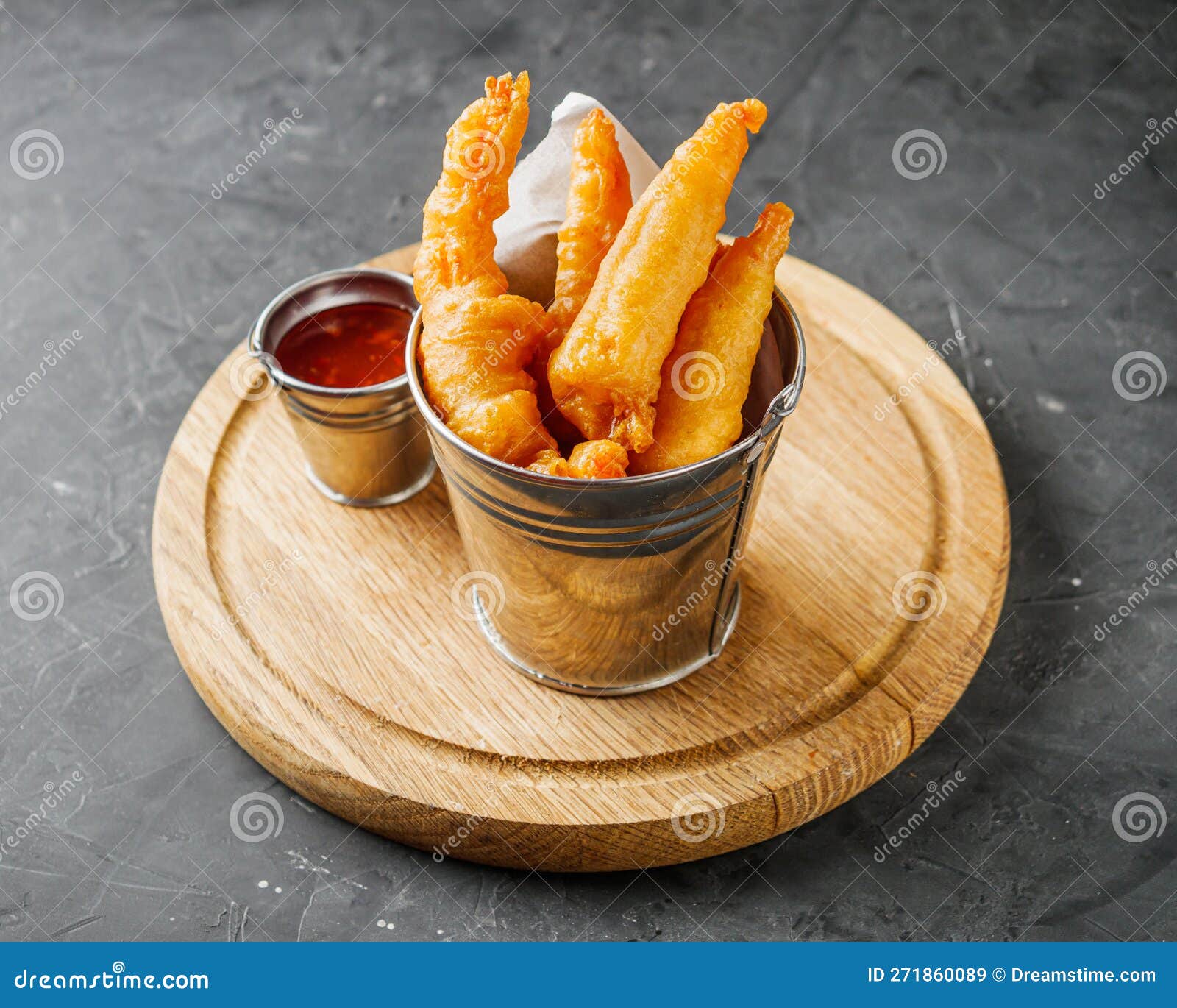 Delicious Hot Fried Shrimp in a Crispy Batter Stock Image - Image of ...