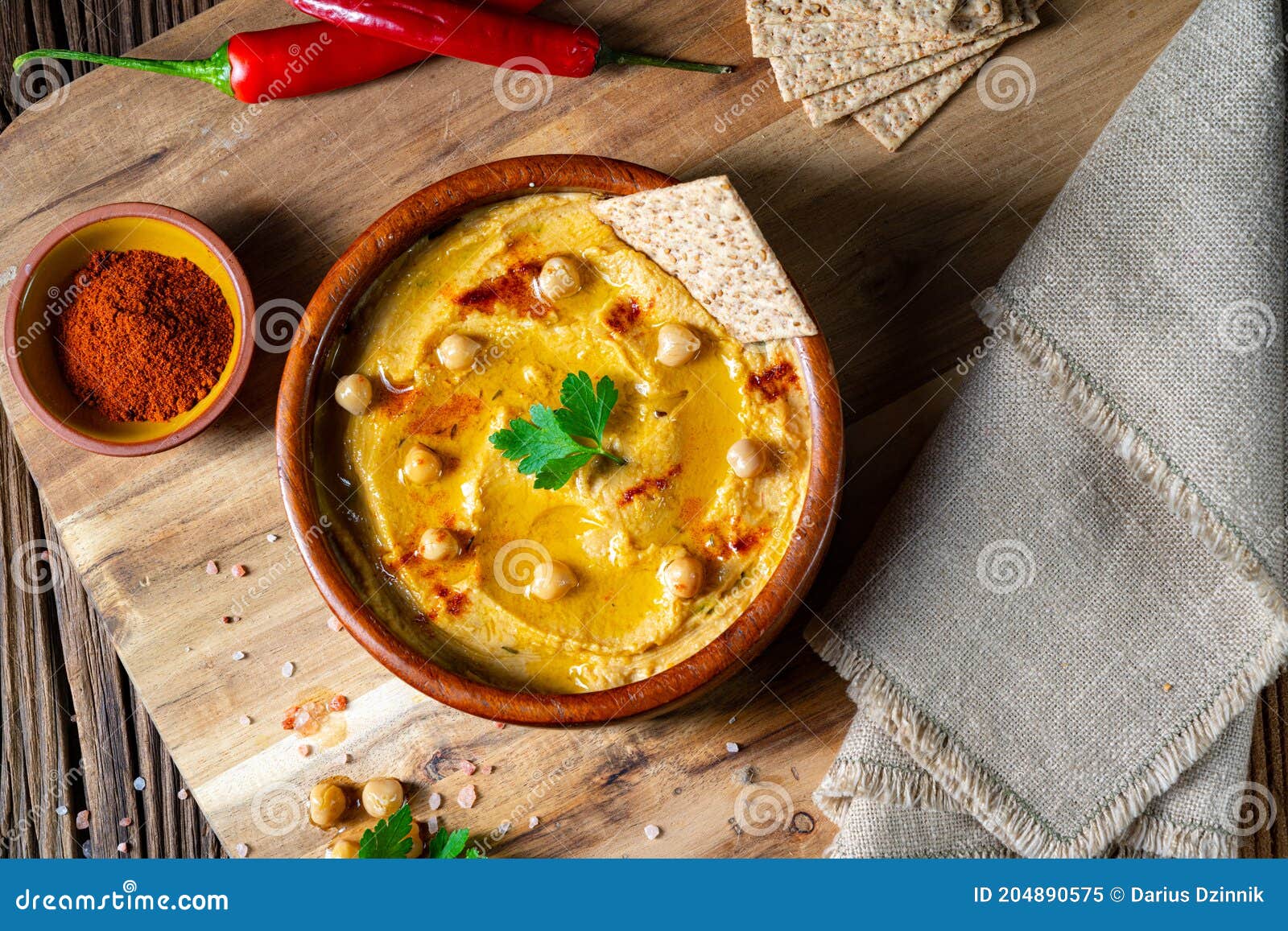 Delicious Hummus Paste with Lemon and Chilli Stock Image - Image of ...