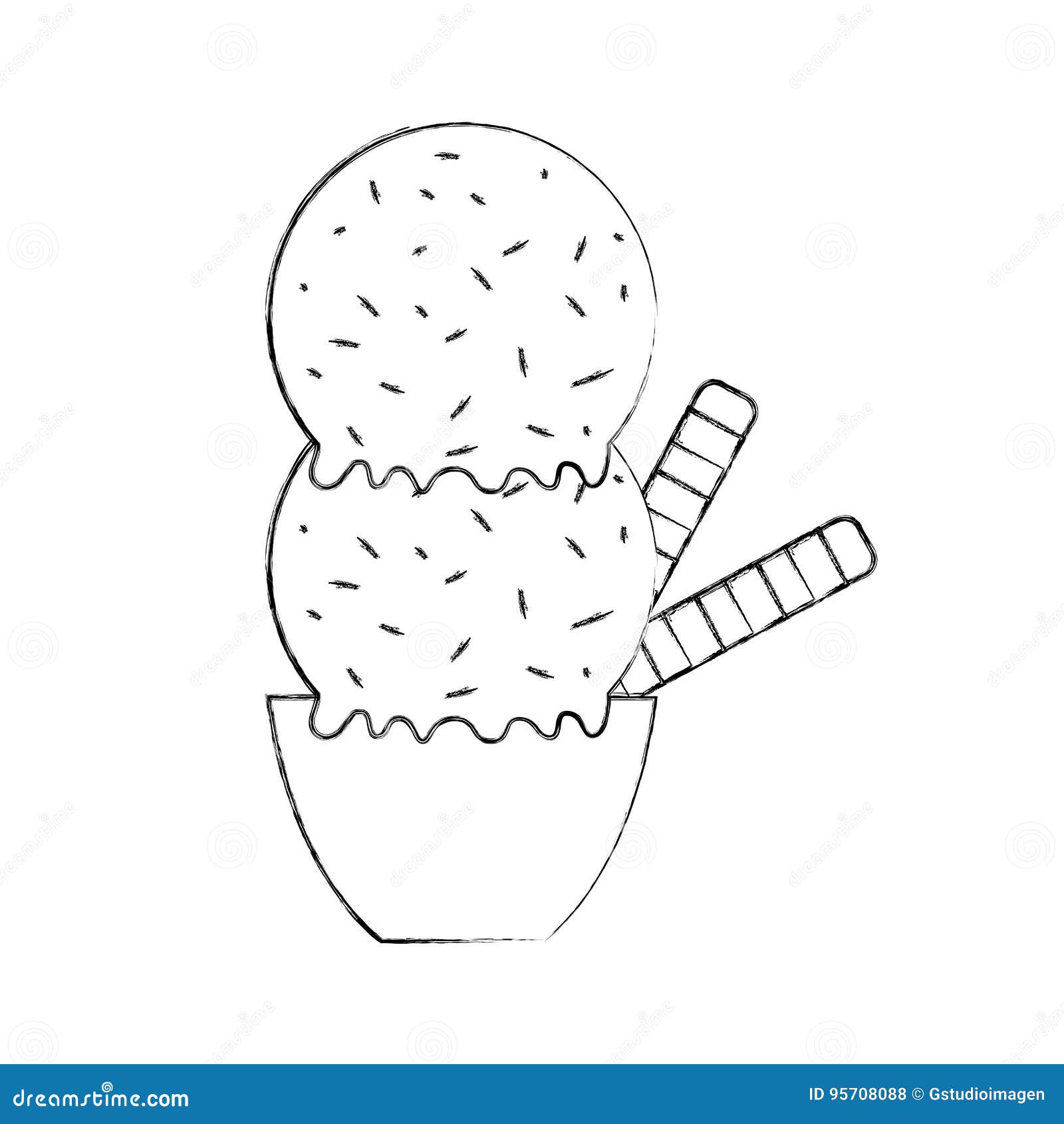Delicious ice cream basket stock vector. Illustration of isolated ...