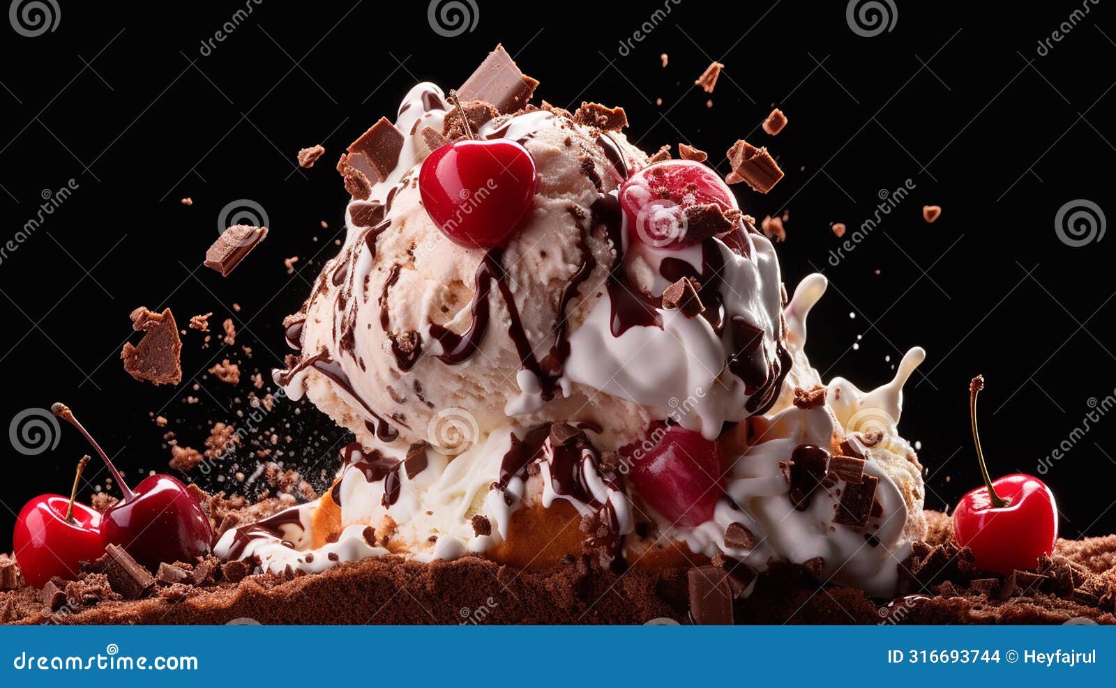 Delicious Ice Cream Explosion, Cut Out Stock Illustration ...