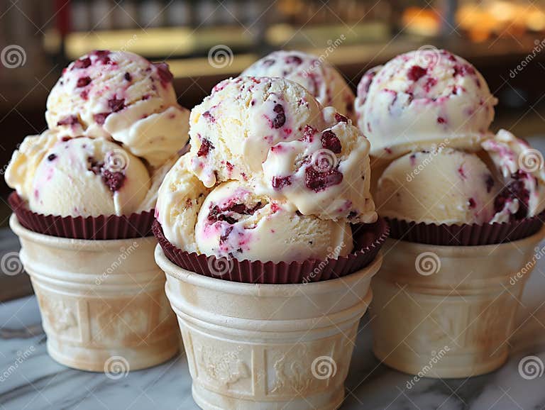 Delicious Ice Cream Explosion, Ice Cream with Nuts. Taste Explosion ...