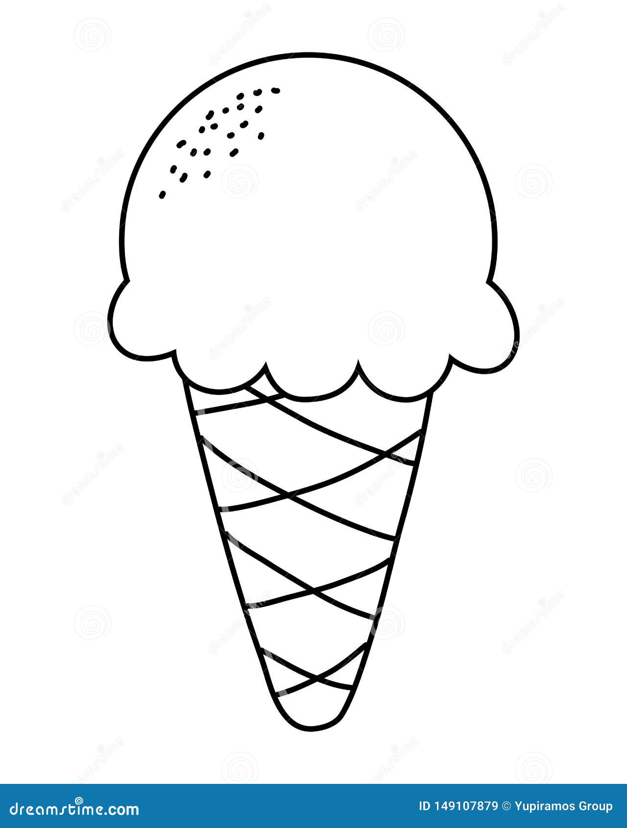 Delicious Ice Cream with One Scoop Cartoon in Black and White Stock ... Delicious Ice Cream with One Scoop Cartoon in Black and White Stock ...