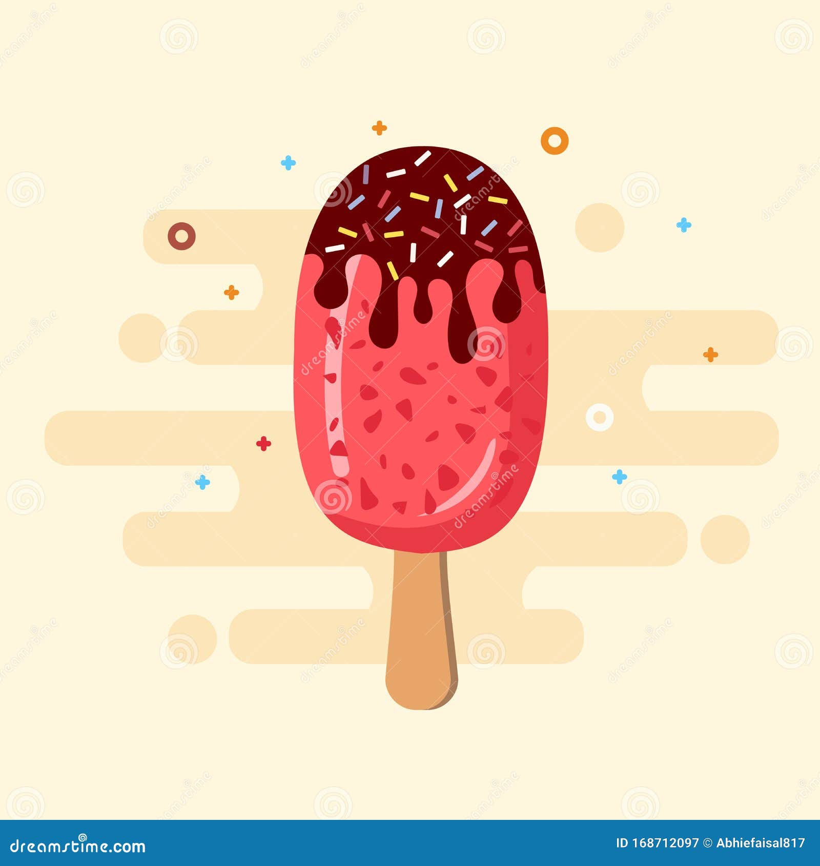 Delicious Ice Cream on Stick Cartoon Vector Illustration Stock Vector ...