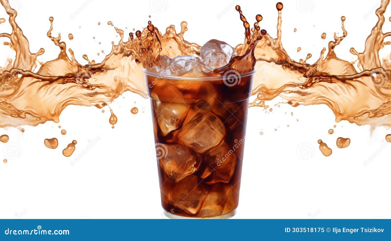 Delicious Iced Coffee Splash On White Background With Text Placement ...