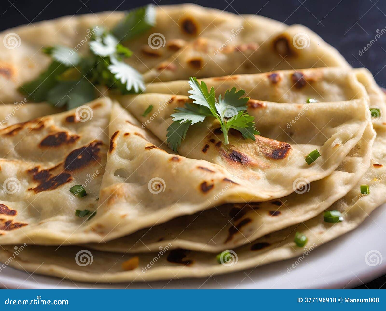Indian Bread Roti Or Chapati With Wheat Ears On Tabletop Background ...