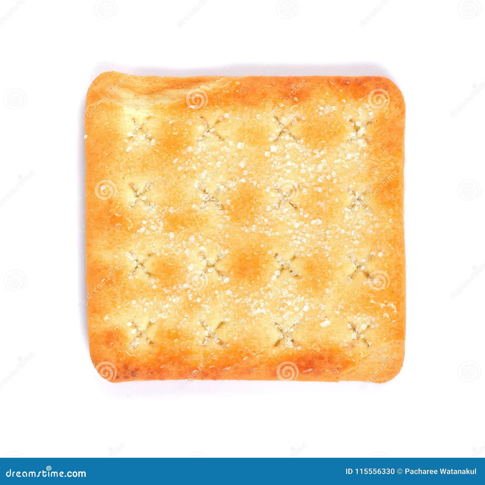 Delicious Isolated Square Cracker Isolated on White Background. Stock ...