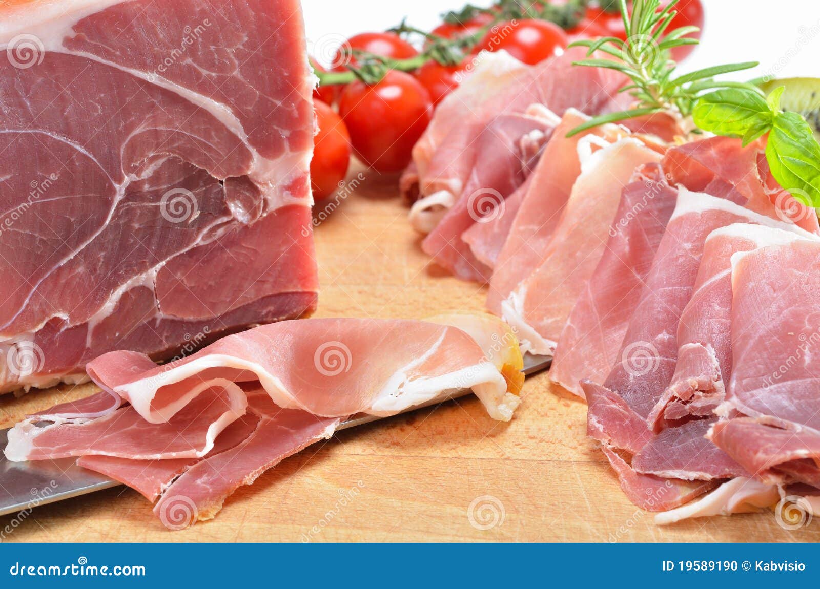 Delicious italian ham stock photo. Image of food, antipasto - 19589190