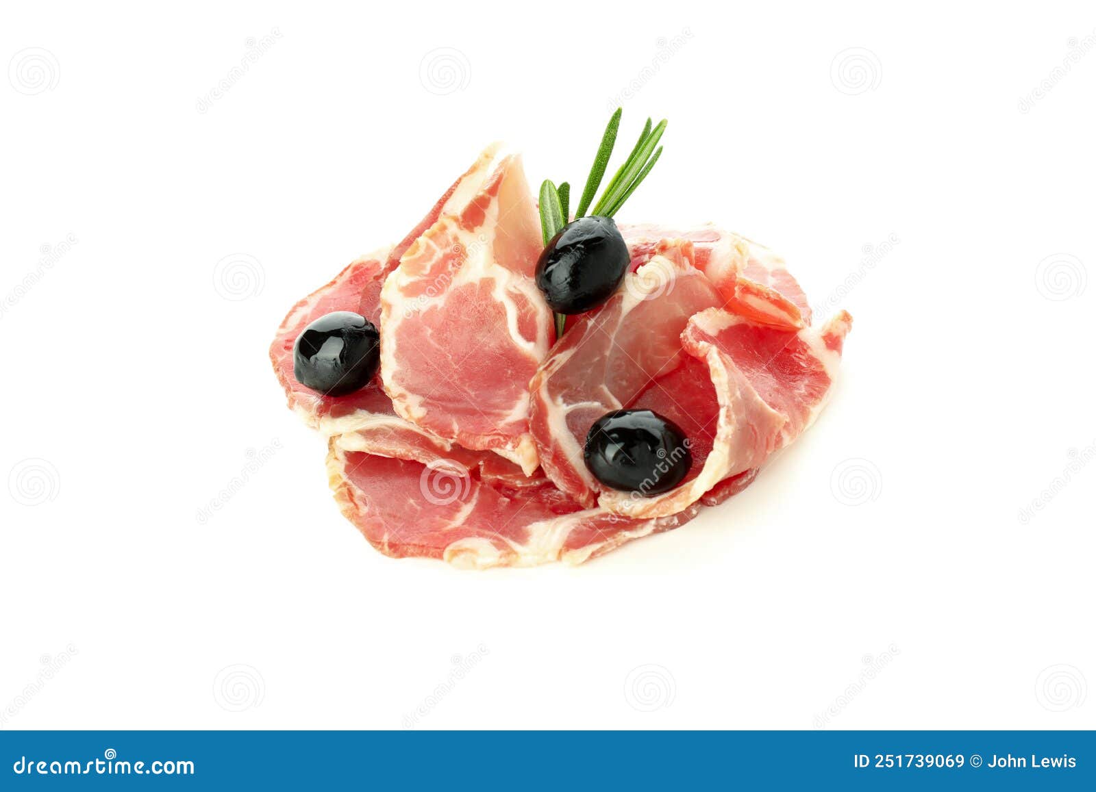 Delicious Jamon Meat Isolated on White Background Stock Image - Image ...