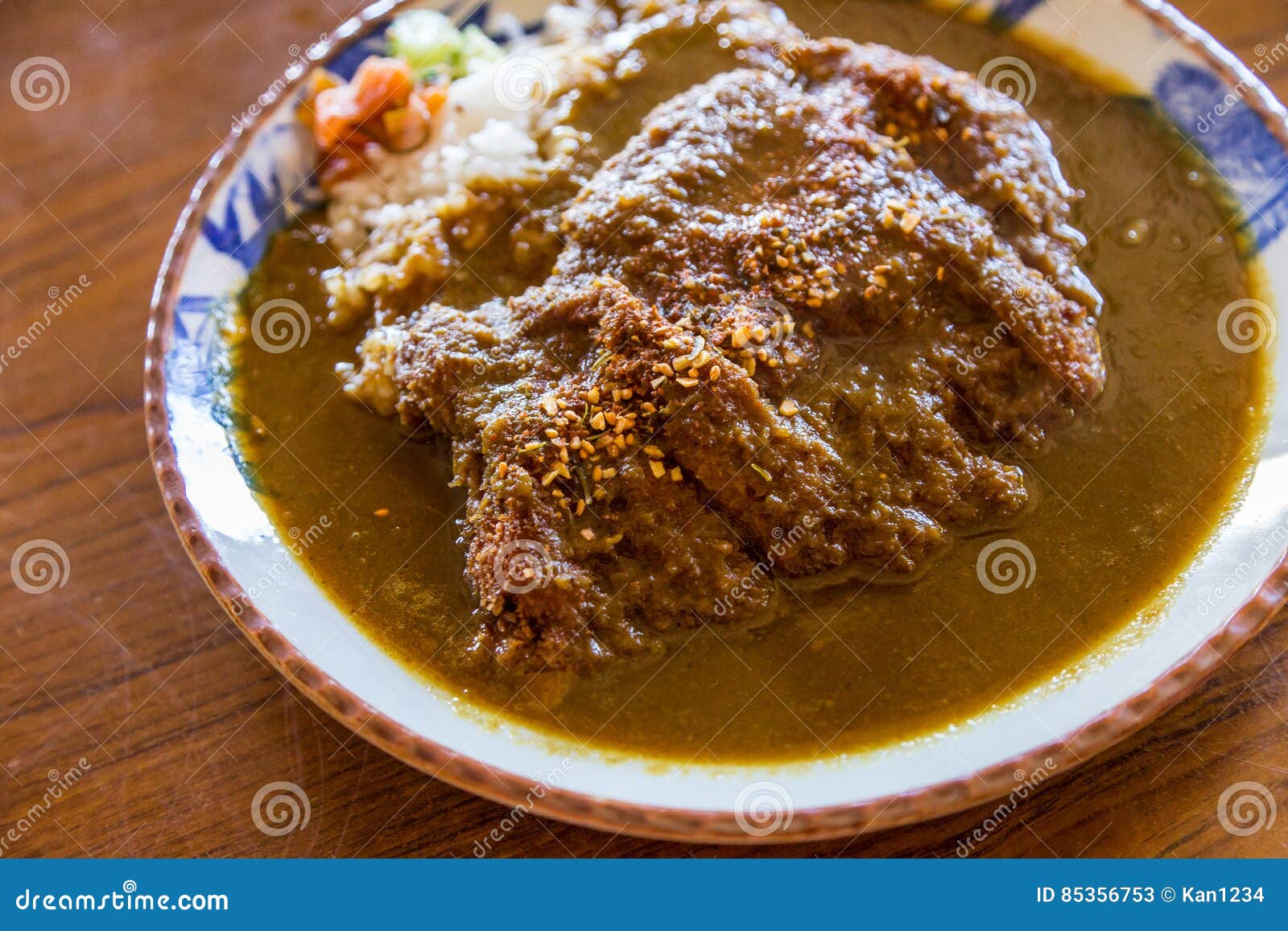 Delicious Japanese Burger Curry Rice Bowl Stock Image - Image of meal ...