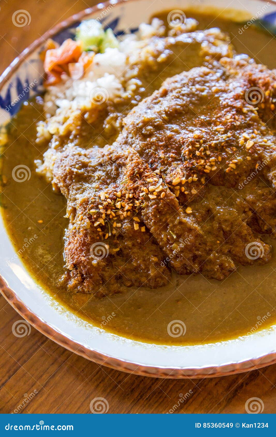Delicious Japanese Burger Curry Rice Bowl Stock Image - Image of lunch ...
