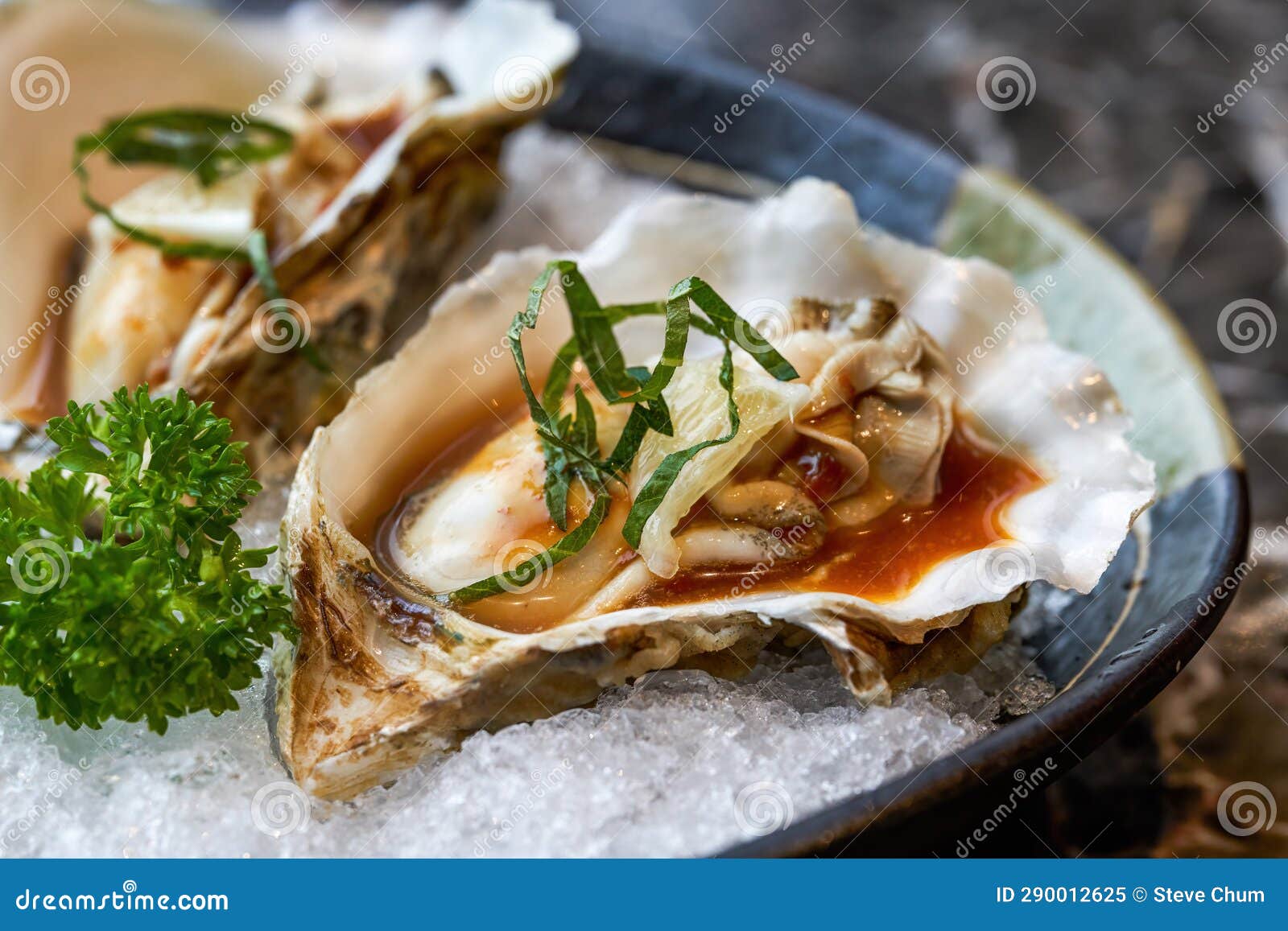A Delicious Japanese Dish, Oyster Sashimi Stock Image - Image of color ...