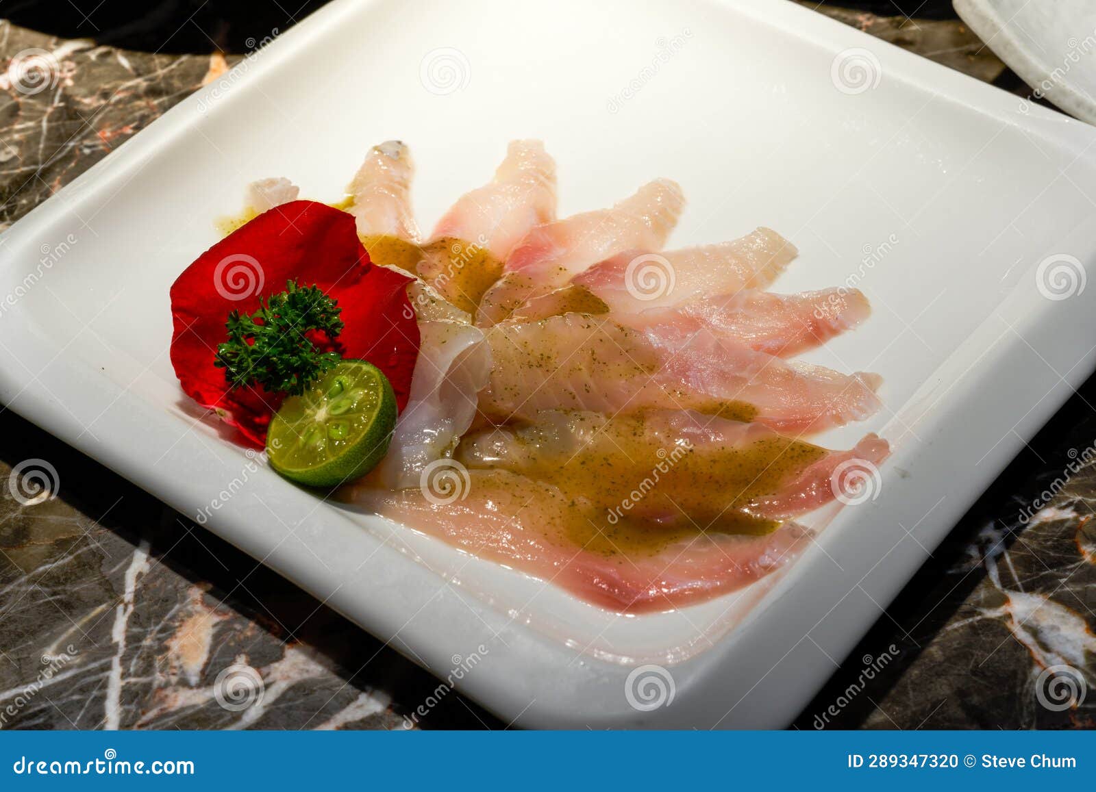 A Delicious Japanese Dish, Sea Fish Sashimi Stock Photo - Image of ...