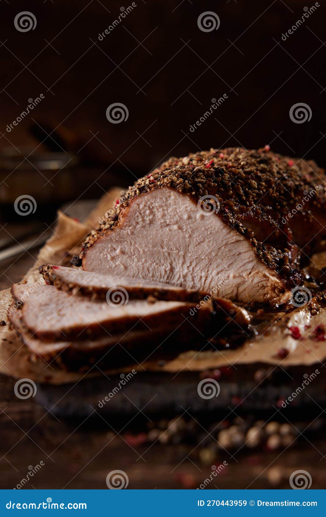 Homemade Roasted Turkey Breast Seasoned With Spices Stock Image Image
