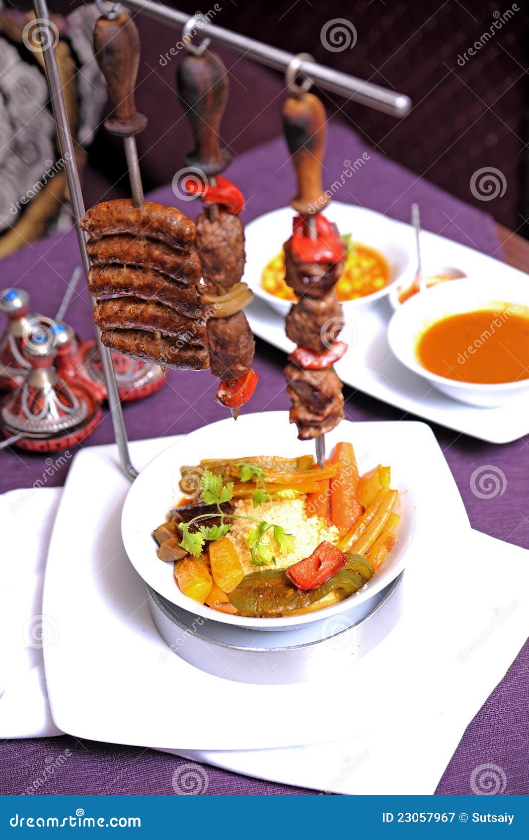 Delicious kebabs stock image. Image of flavor, chelow - 23057967
