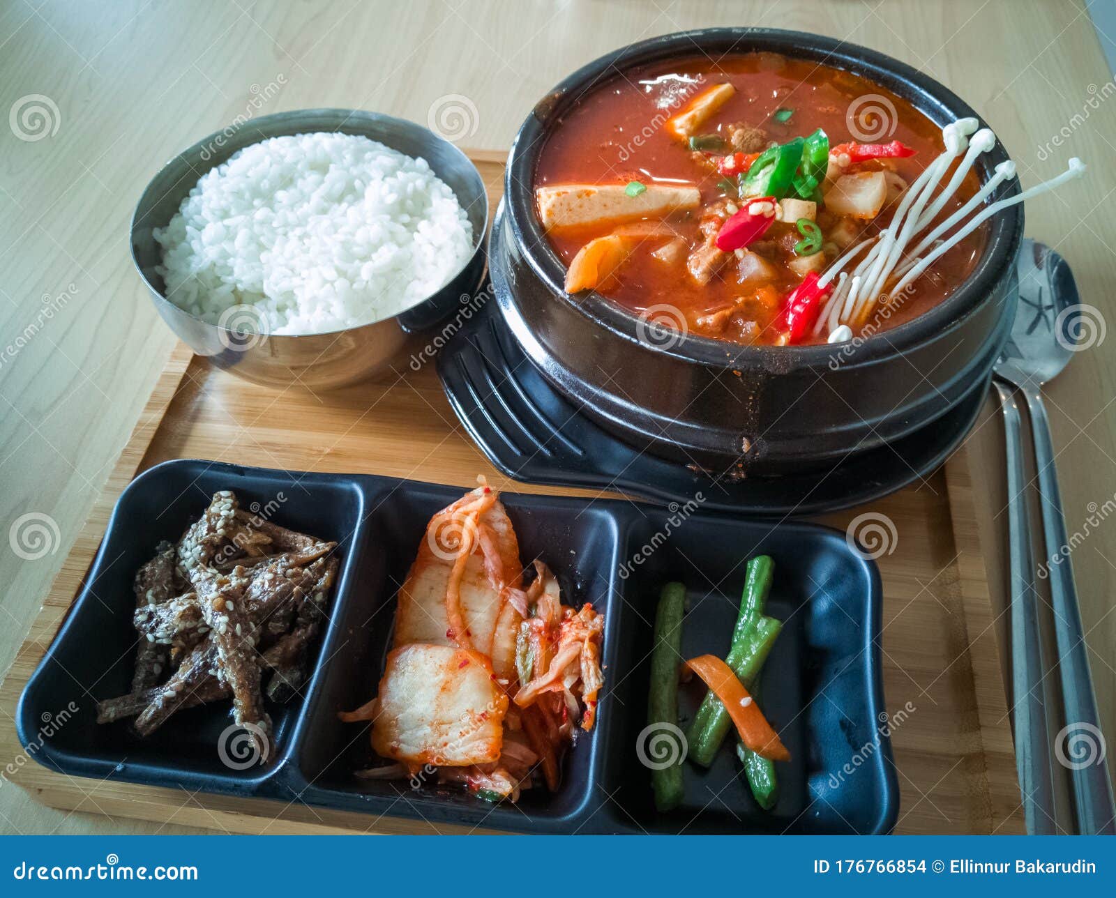 Delicious Korean Food Served on the Table Stock Photo - Image of ...