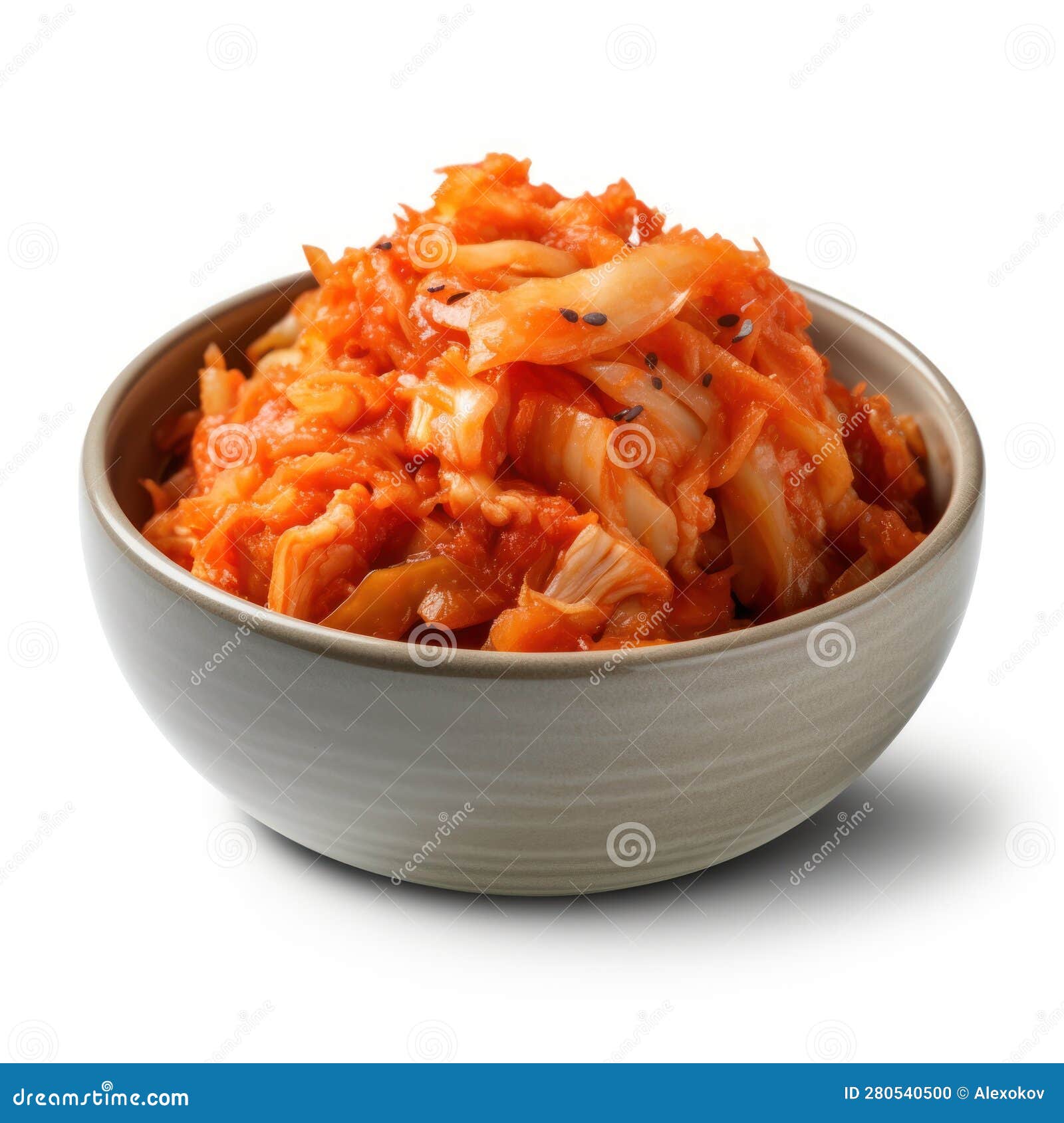 Delicious Korean Kimchi in a Bowl on White Background . Stock ...