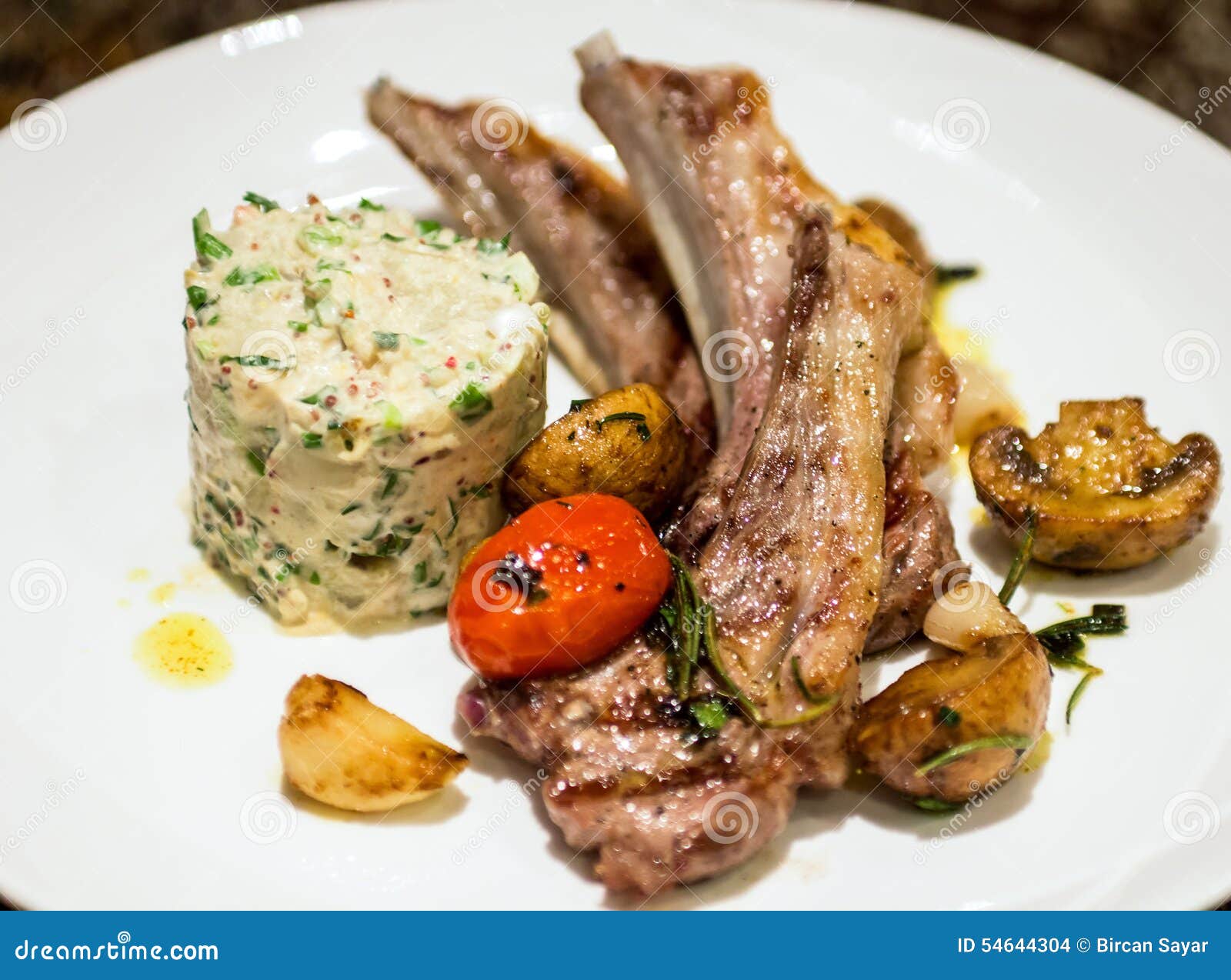 Delicious lamp chops stock photo. Image of garnish, lunch - 54644304