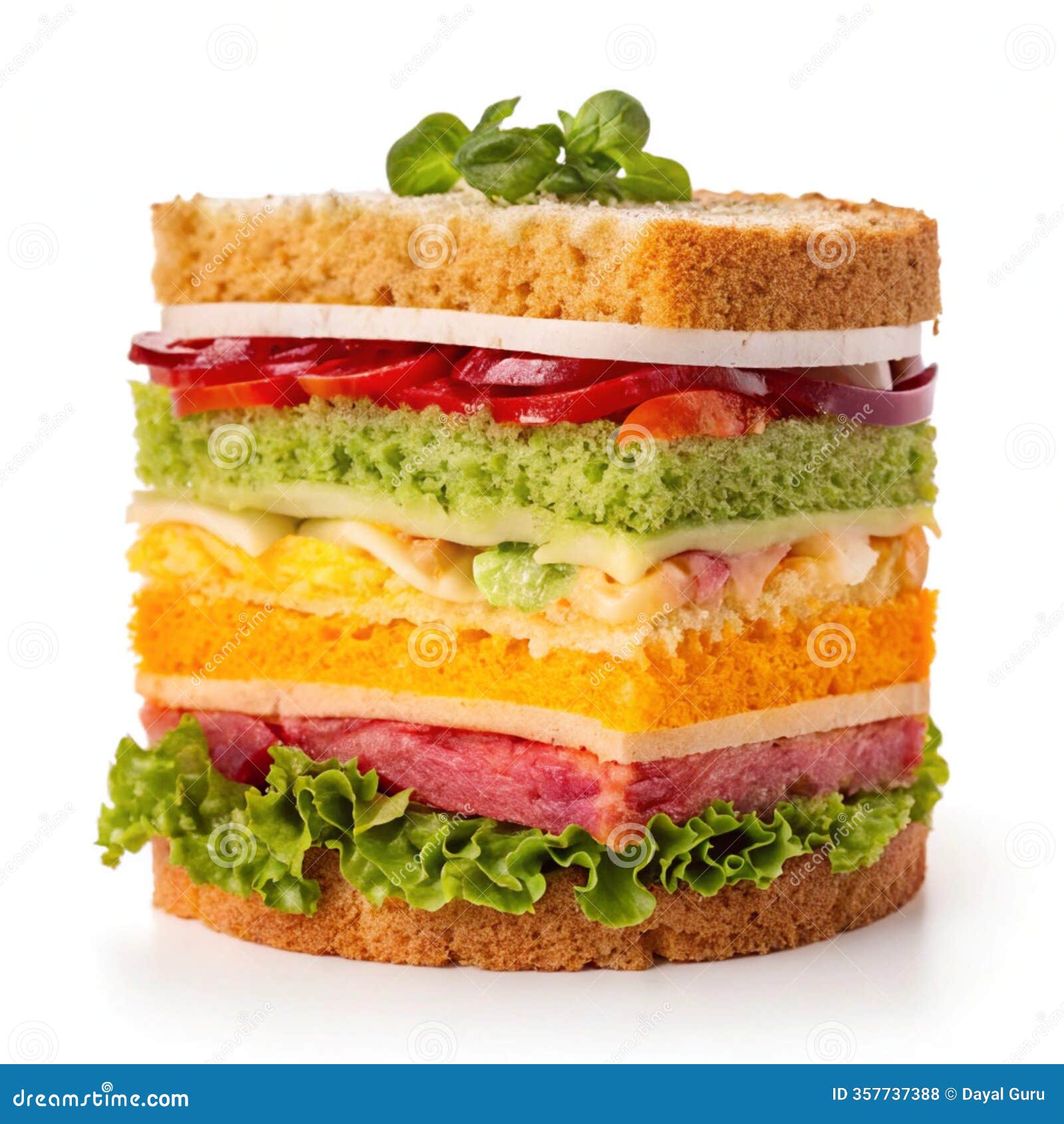 Delicious layered sandwich stock illustration. Illustration of culinary ...