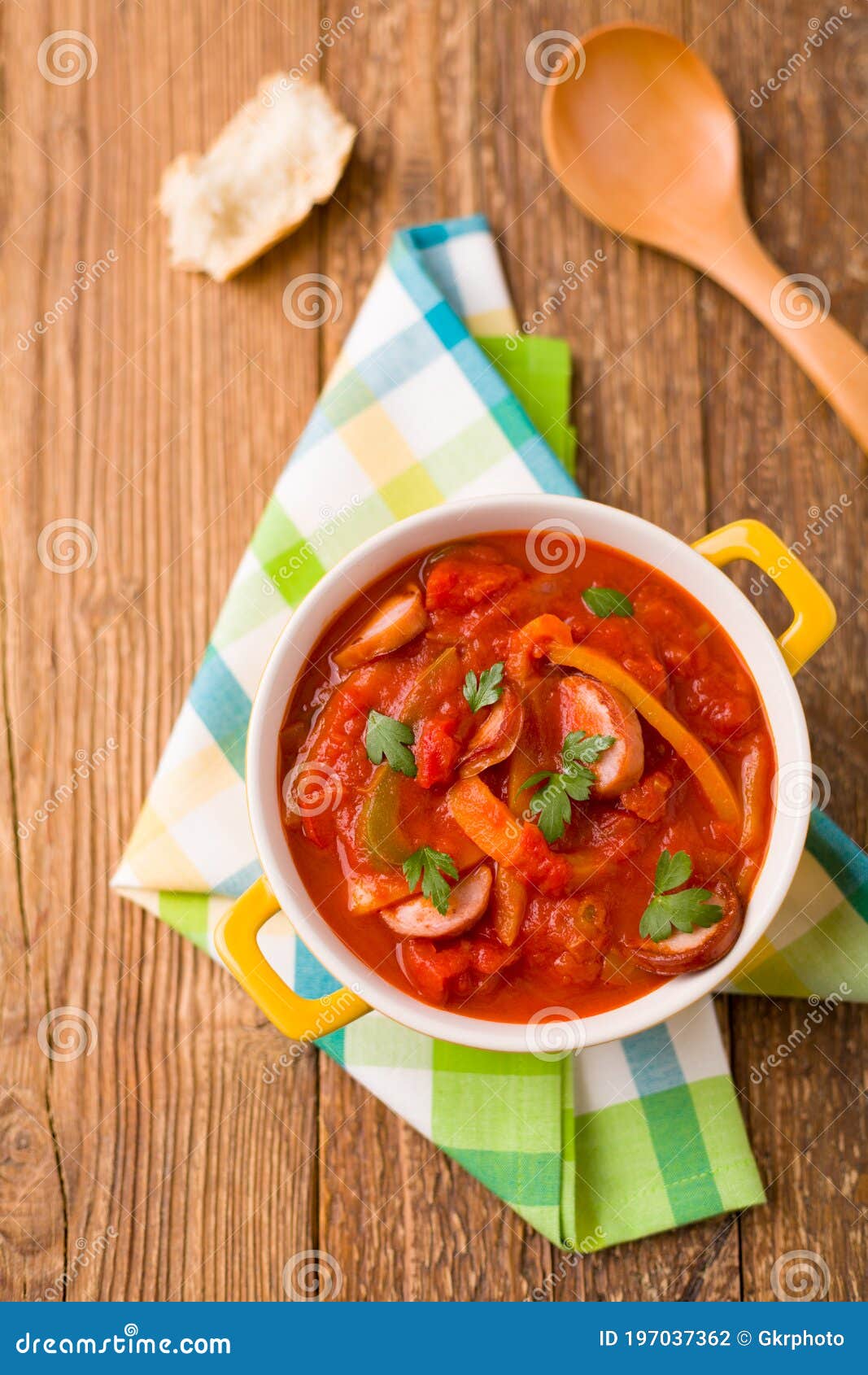 Delicious Letcho with Fresh Vegetables, Served in a Yellow Pot with the ...