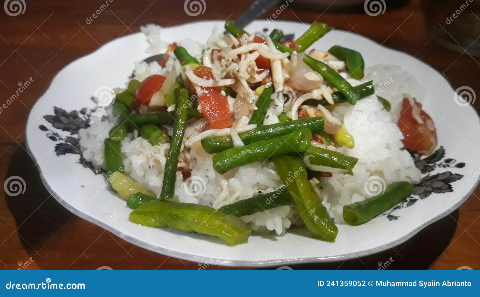 Delicious Long Bean Rice and Vegetable Food Menu Stock Photo - Image of ...