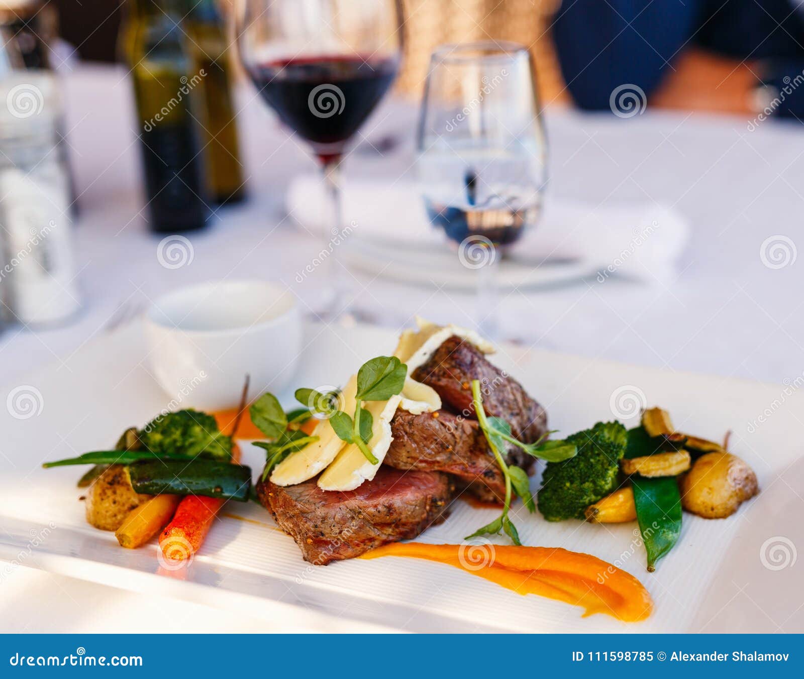 Lunch plate stock image. Image of closeup, beef, salad - 111598785