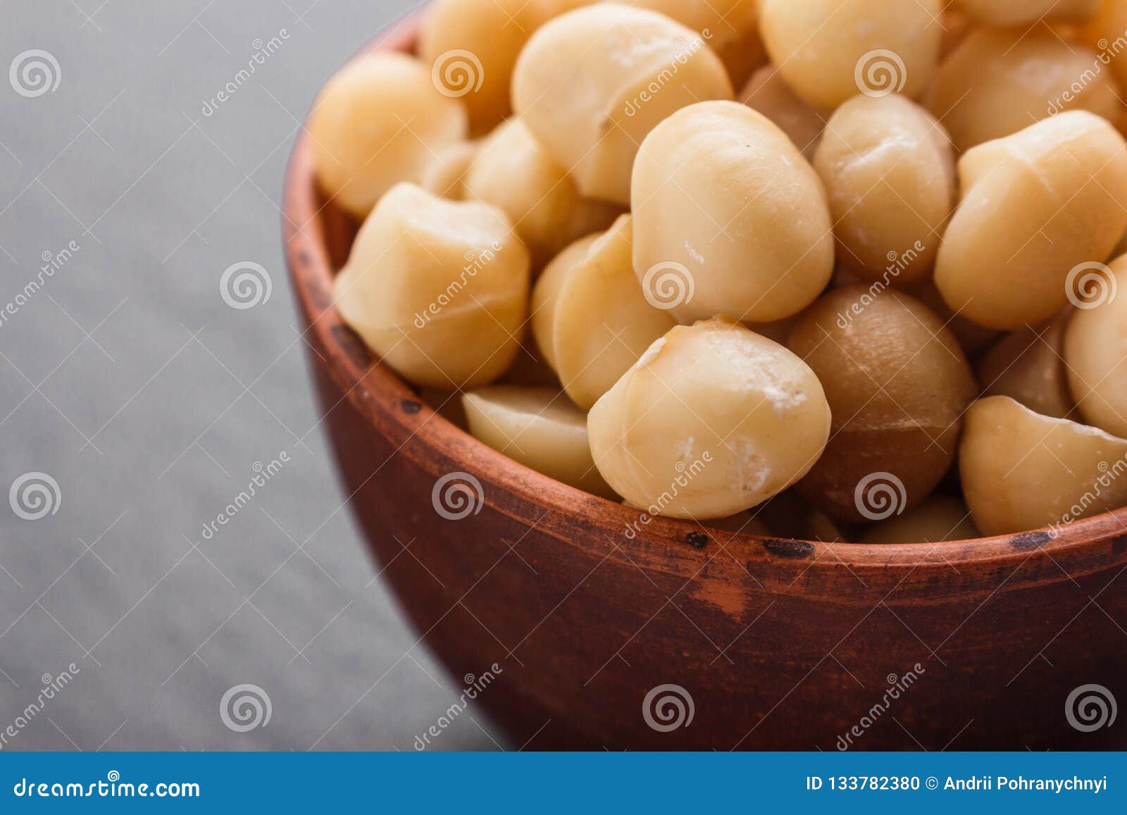 Delicious Macadamia Nuts on a Dark Stone Background Stock Photo - Image ...