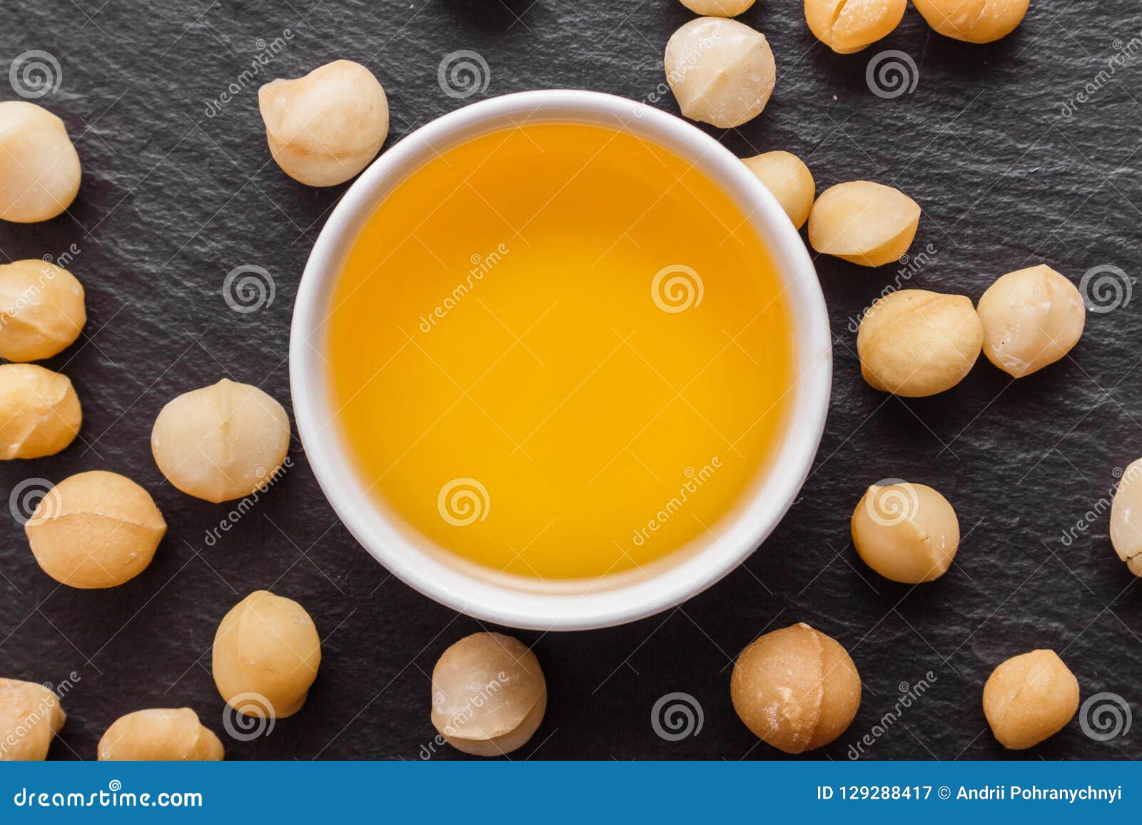 Delicious Macadamia Nuts on a Dark Stone Background Stock Image - Image ...