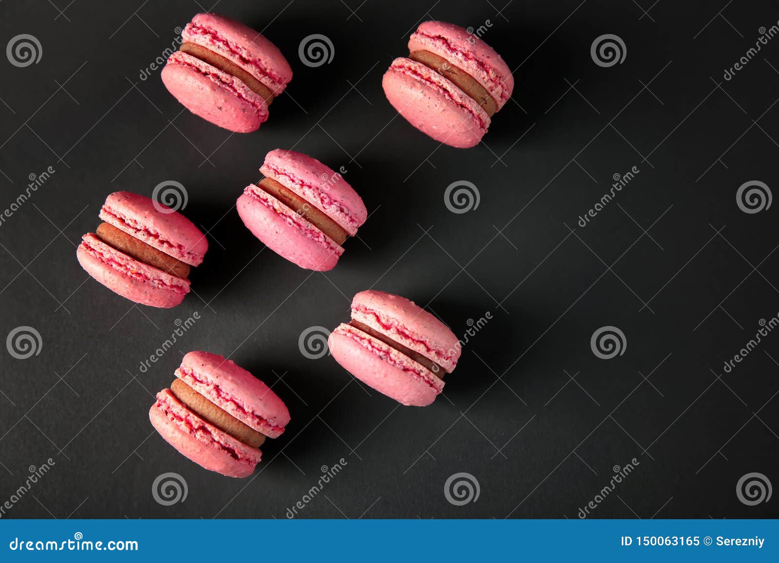 Delicious Macarons on Dark Background Stock Image - Image of tasty ...