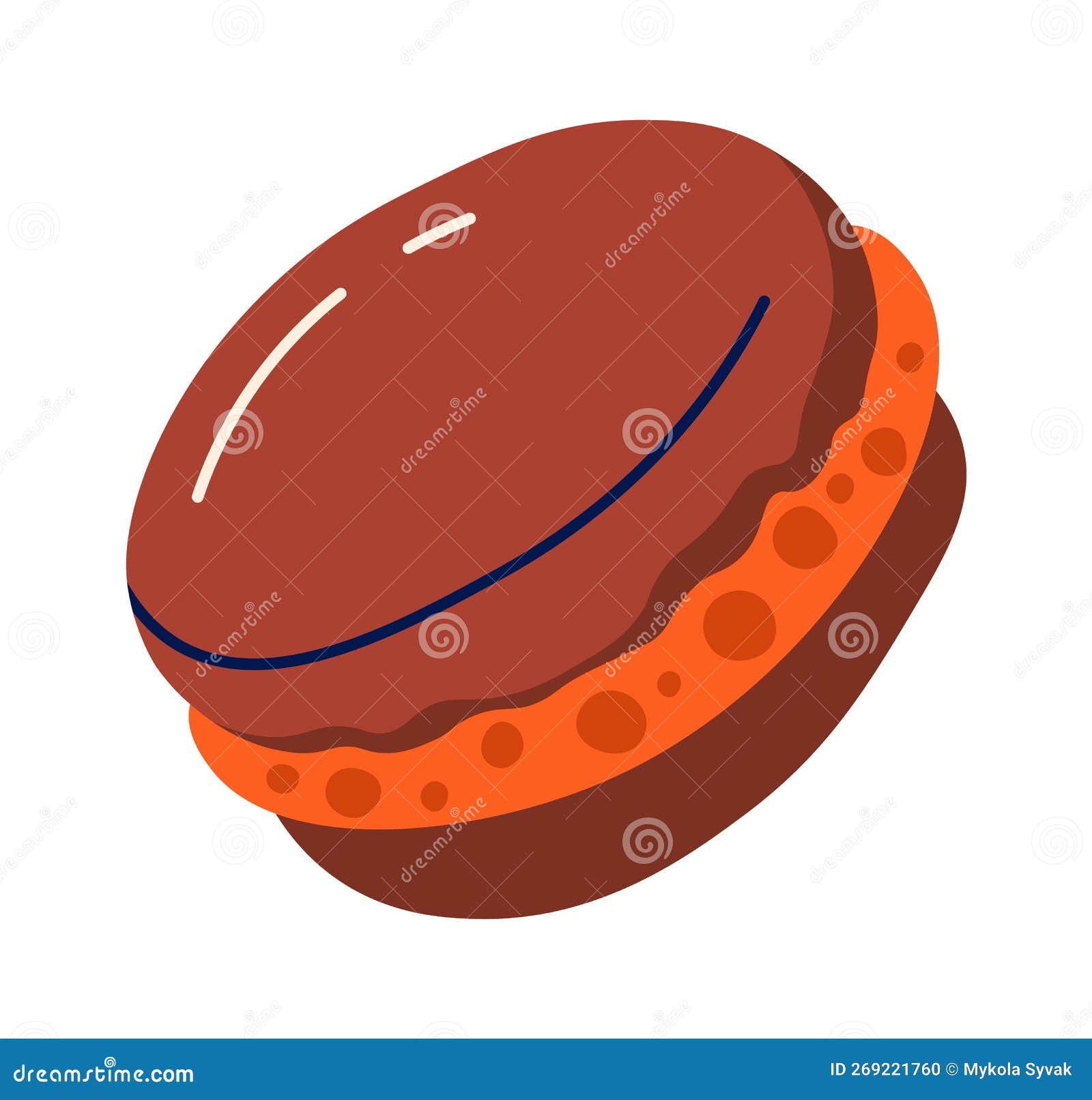 Macaroon In Flat Cartoon Style Vector | CartoonDealer.com #212096542