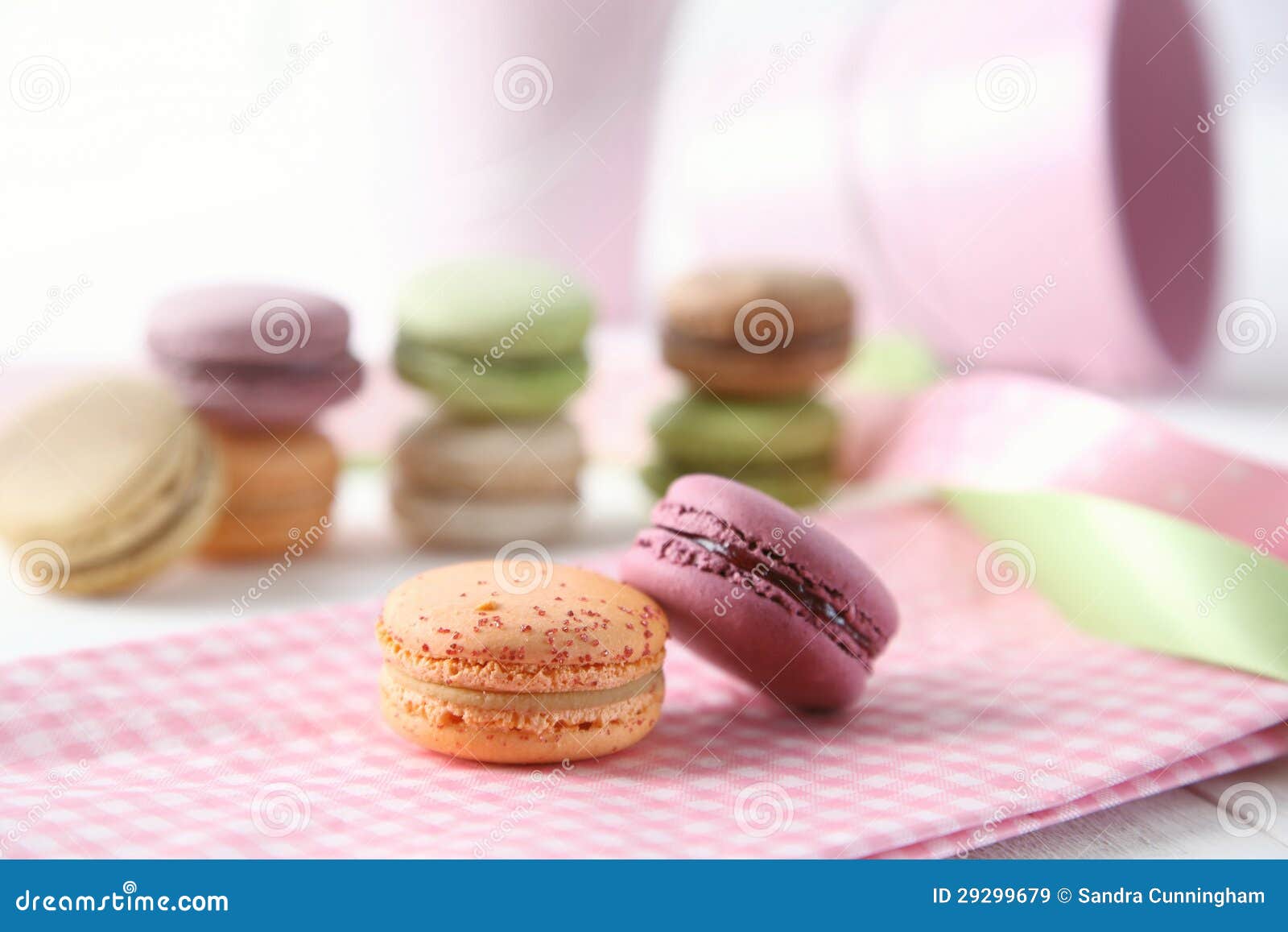 Delicious Macaroons on Napkin Stock Image - Image of cookie, pink: 29299679