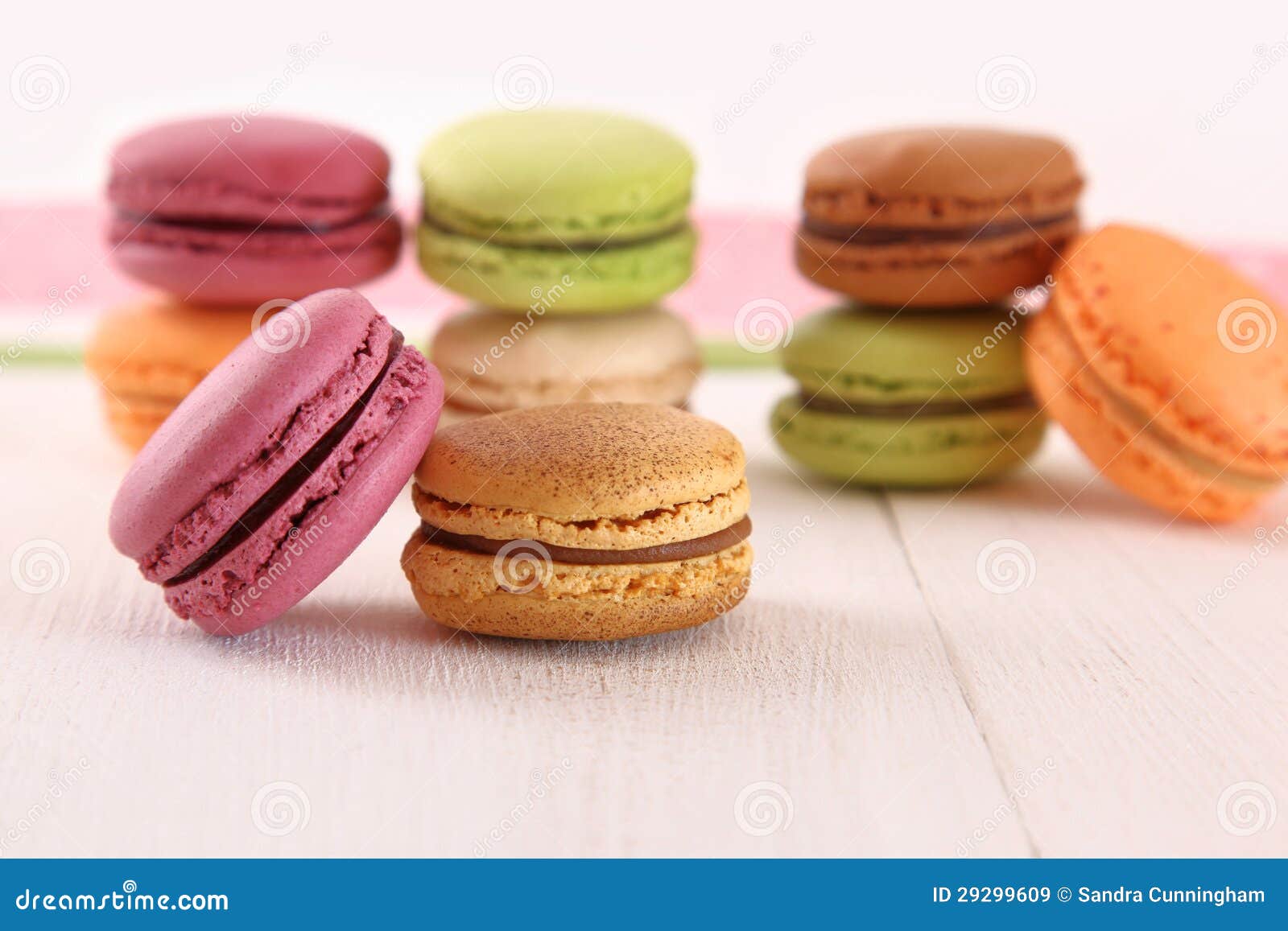 Delicious Macaroons on Wood Table Stock Image - Image of french ...