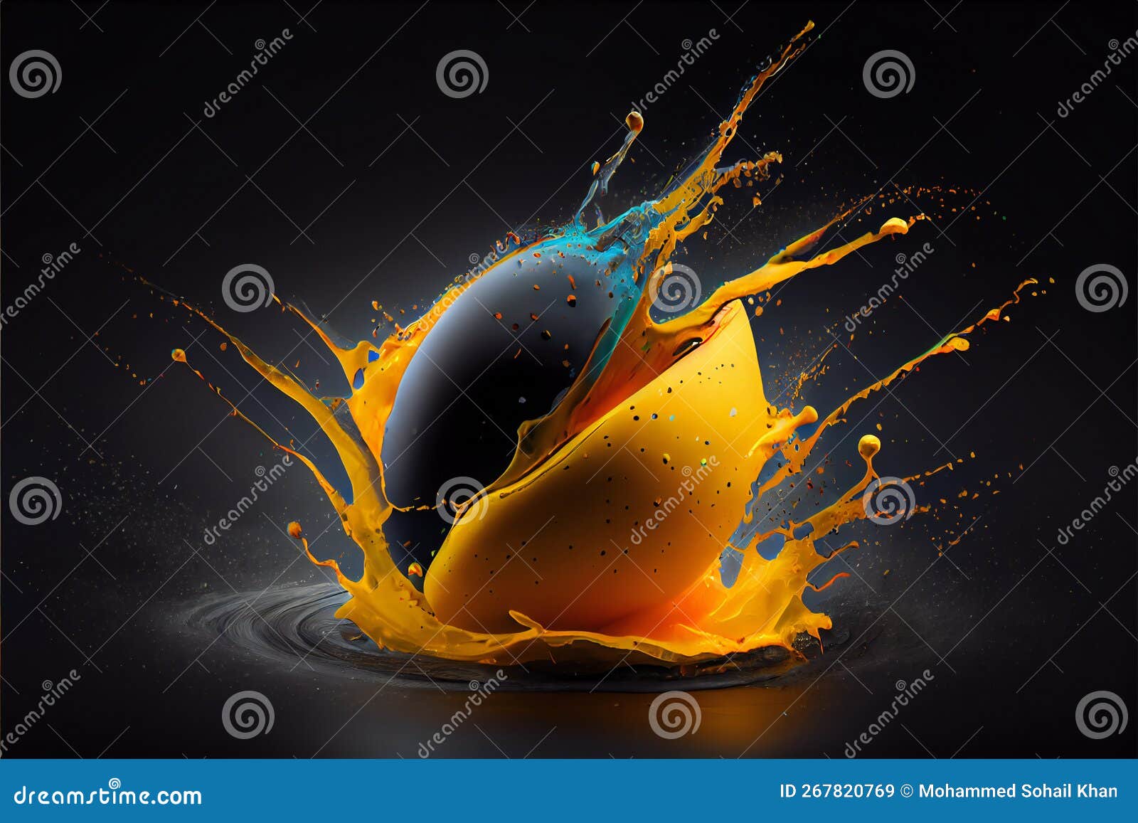 Delicious Mango Dripping in Mango Juice and Splashed on White ...