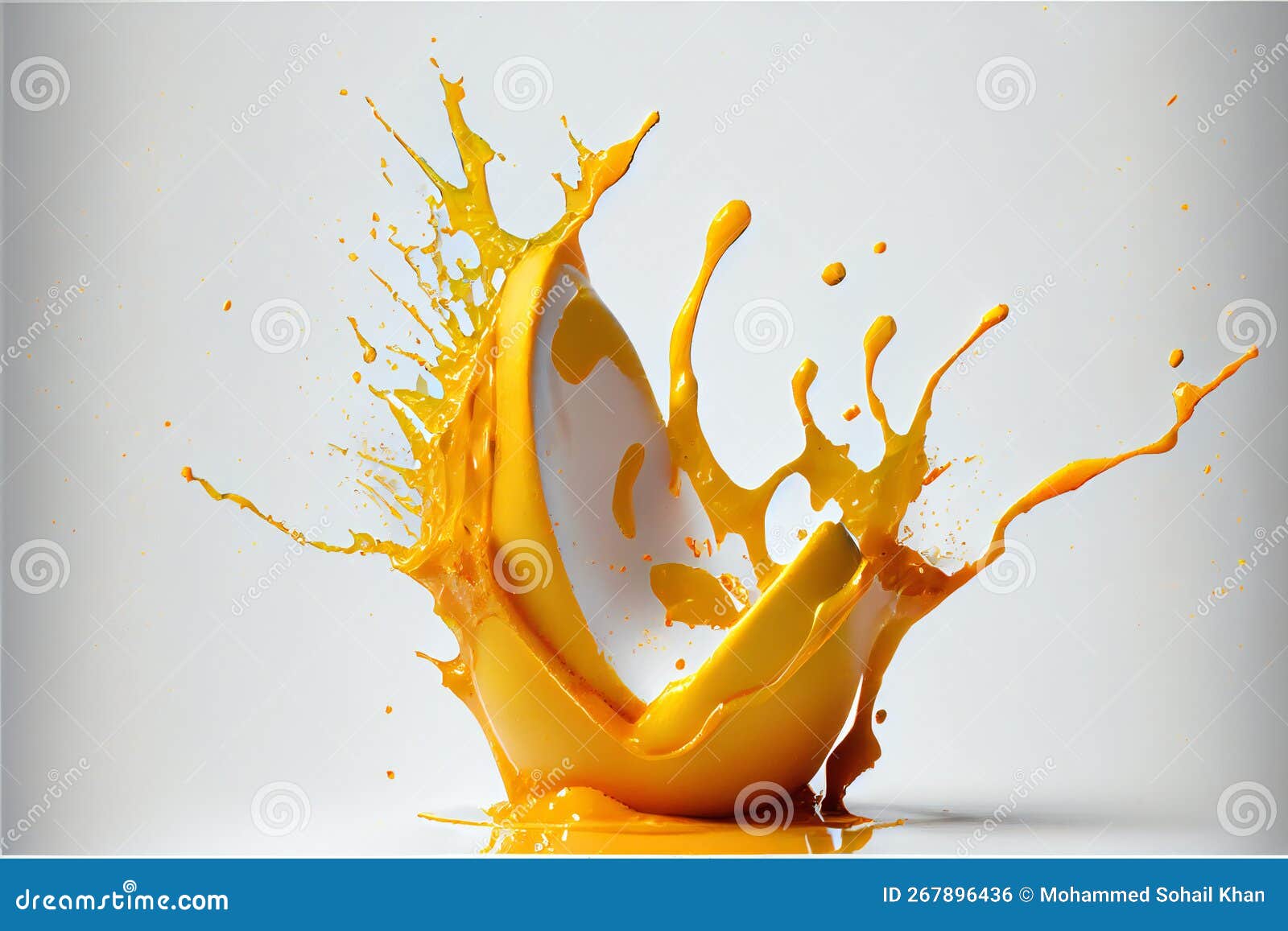Delicious Mango Dripping in Mango Juice and Splashed on White ...