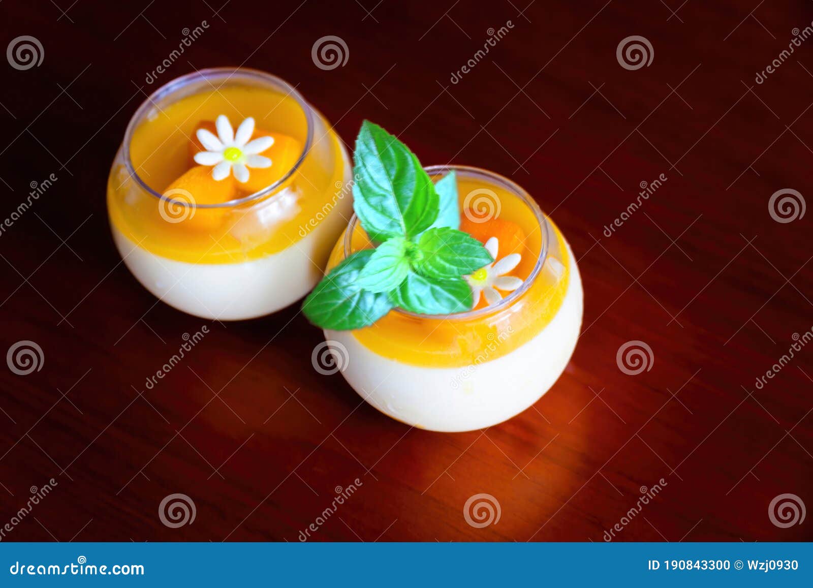 Mango Pudding Cup In Closeup Stock Photo - Image of pudding, food ...