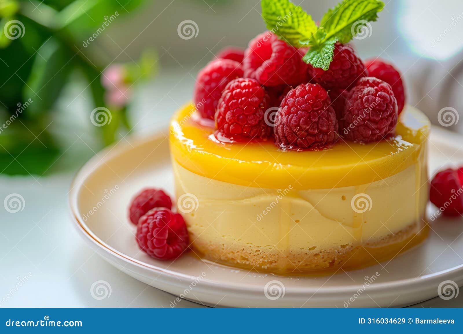 Delicious Mango Raspberry Mousse Cake. Generative AI Stock Image ...