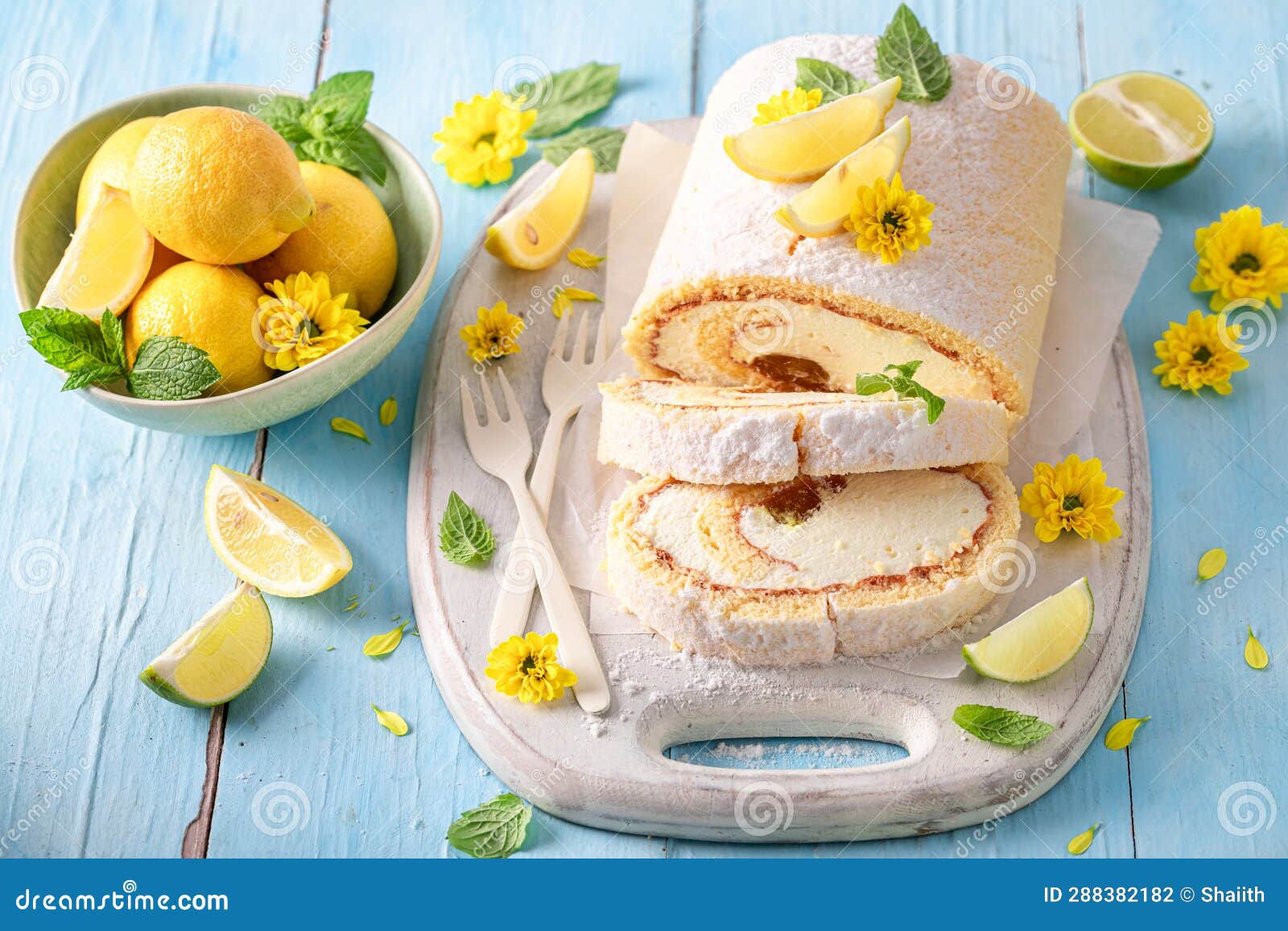 Delicious Mango Swiss Roulade Made of Citrus Fruit Stock Photo - Image ...