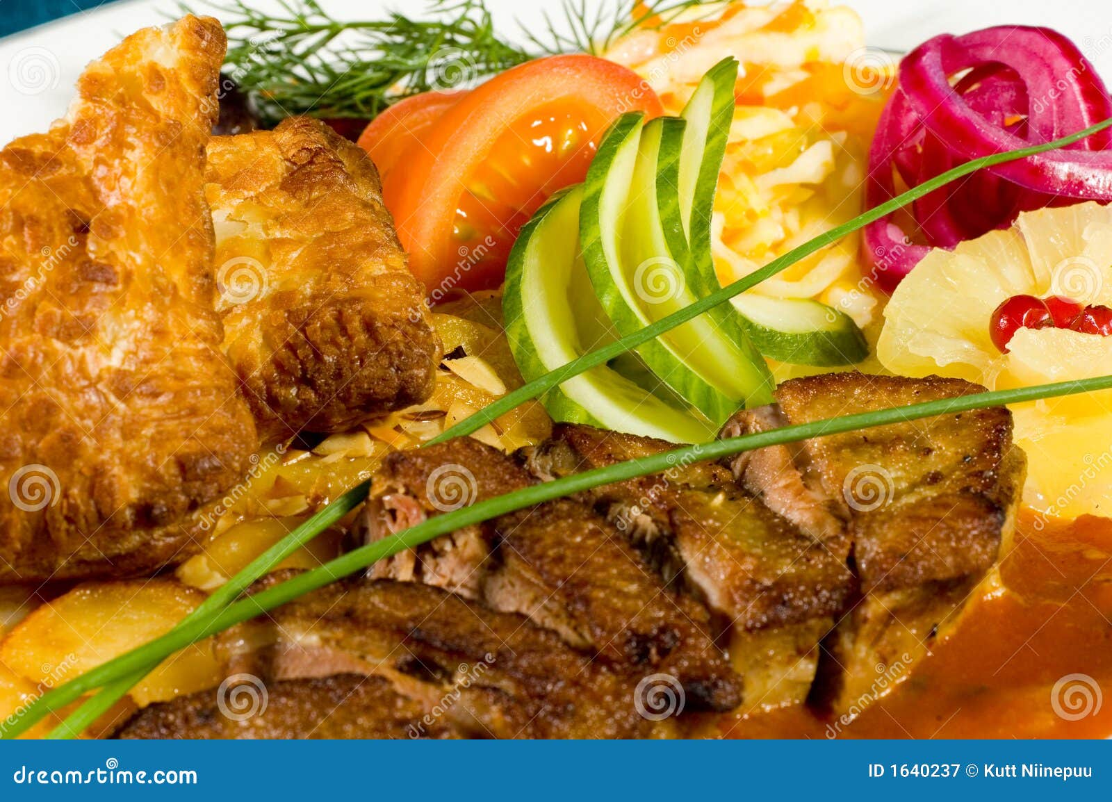 Delicious Meal! - 6 stock image. Image of dinner, fruits - 1640237