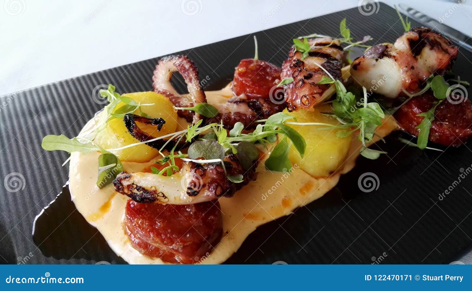 Delicious Meal with Octopus Stock Image - Image of tasty, tentacles ...