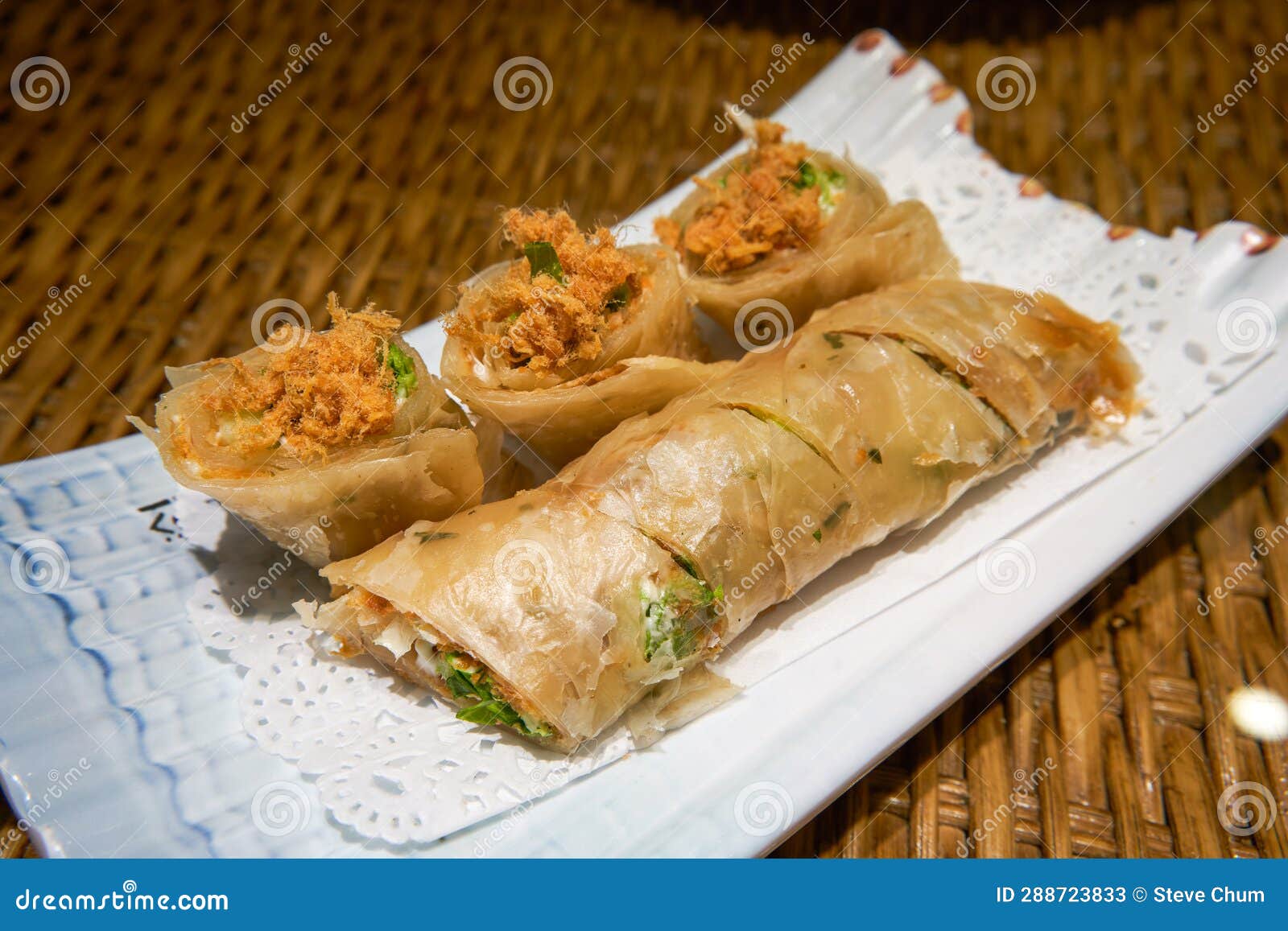 A Delicious Meat Floss Vegetarian Finger Roll Stock Image - Image of ...