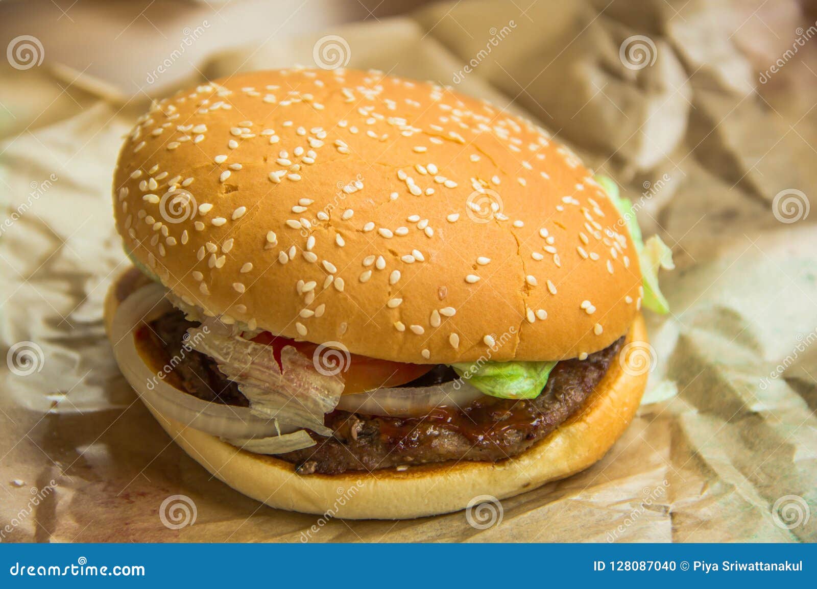 Delicious Meat hamberger stock photo. Image of meat - 128087040