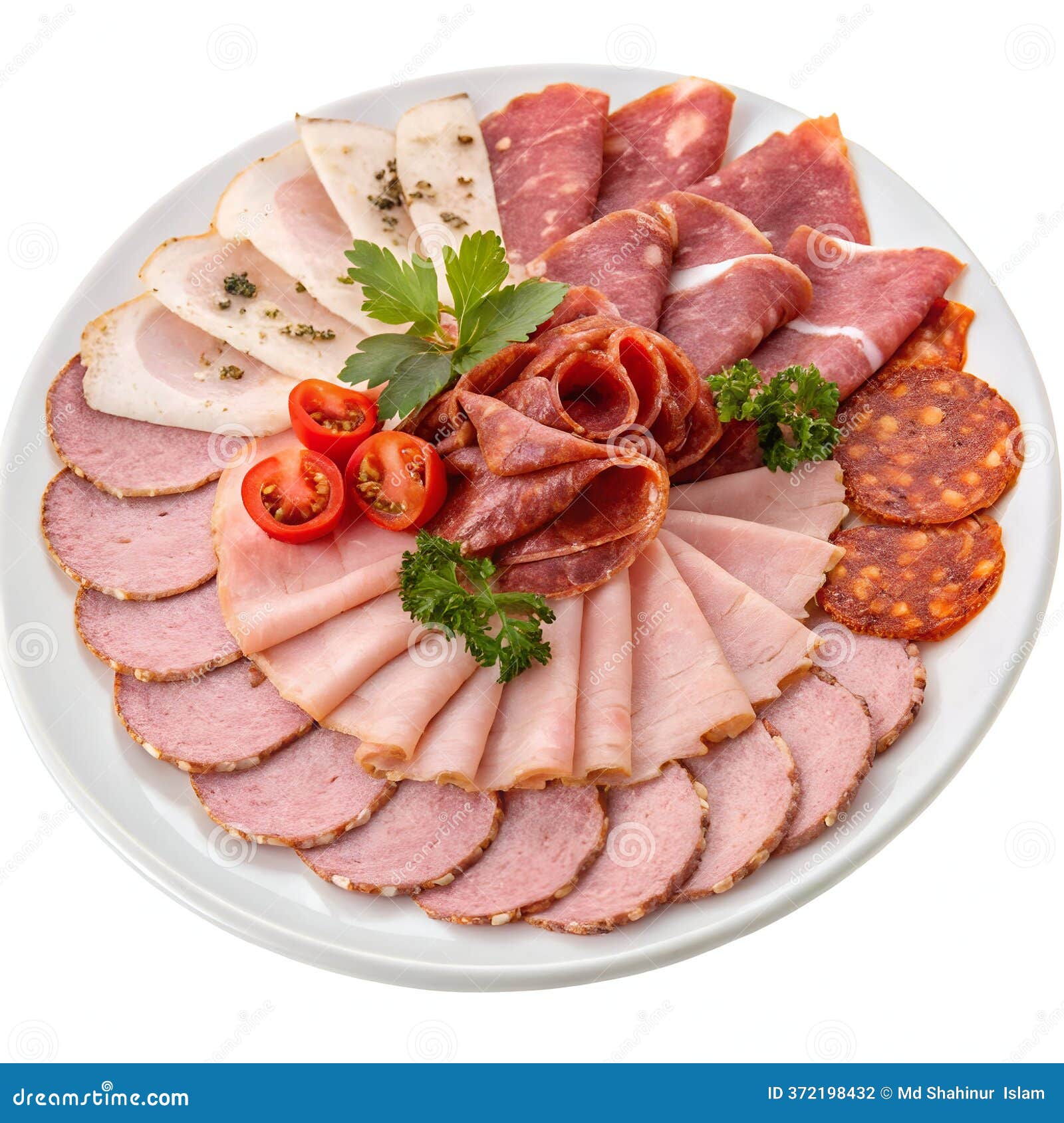 Meat Platter With Different Types Of Meat On A Pink Background. Royalty ...