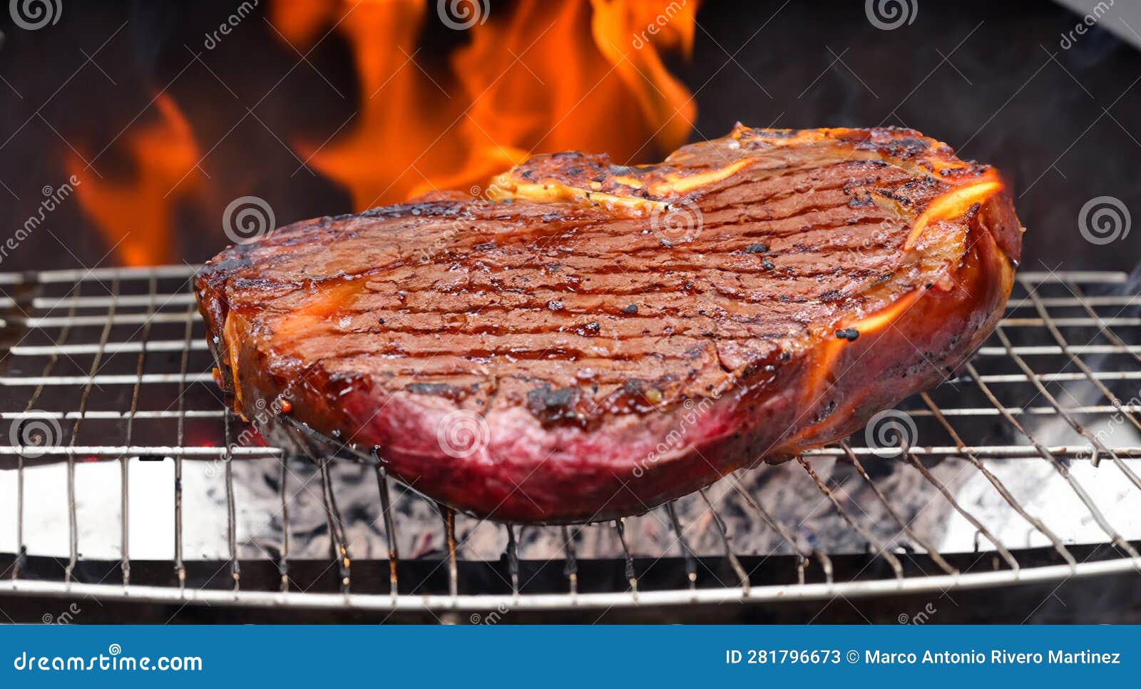 Delicious Meat Roasted on a Spit with Fire Stock Illustration ...