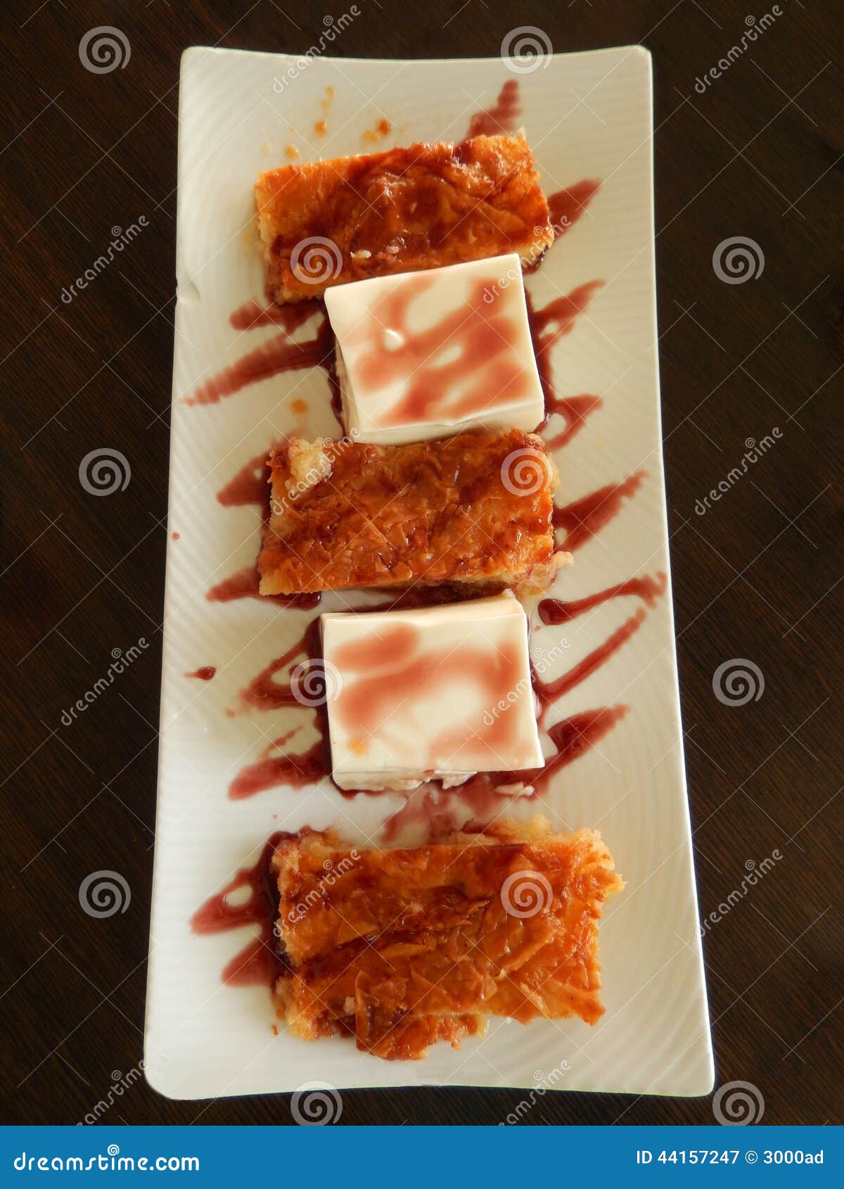 Delicious Mediterranean Dessert Stock Image - Image of cream, tray ...