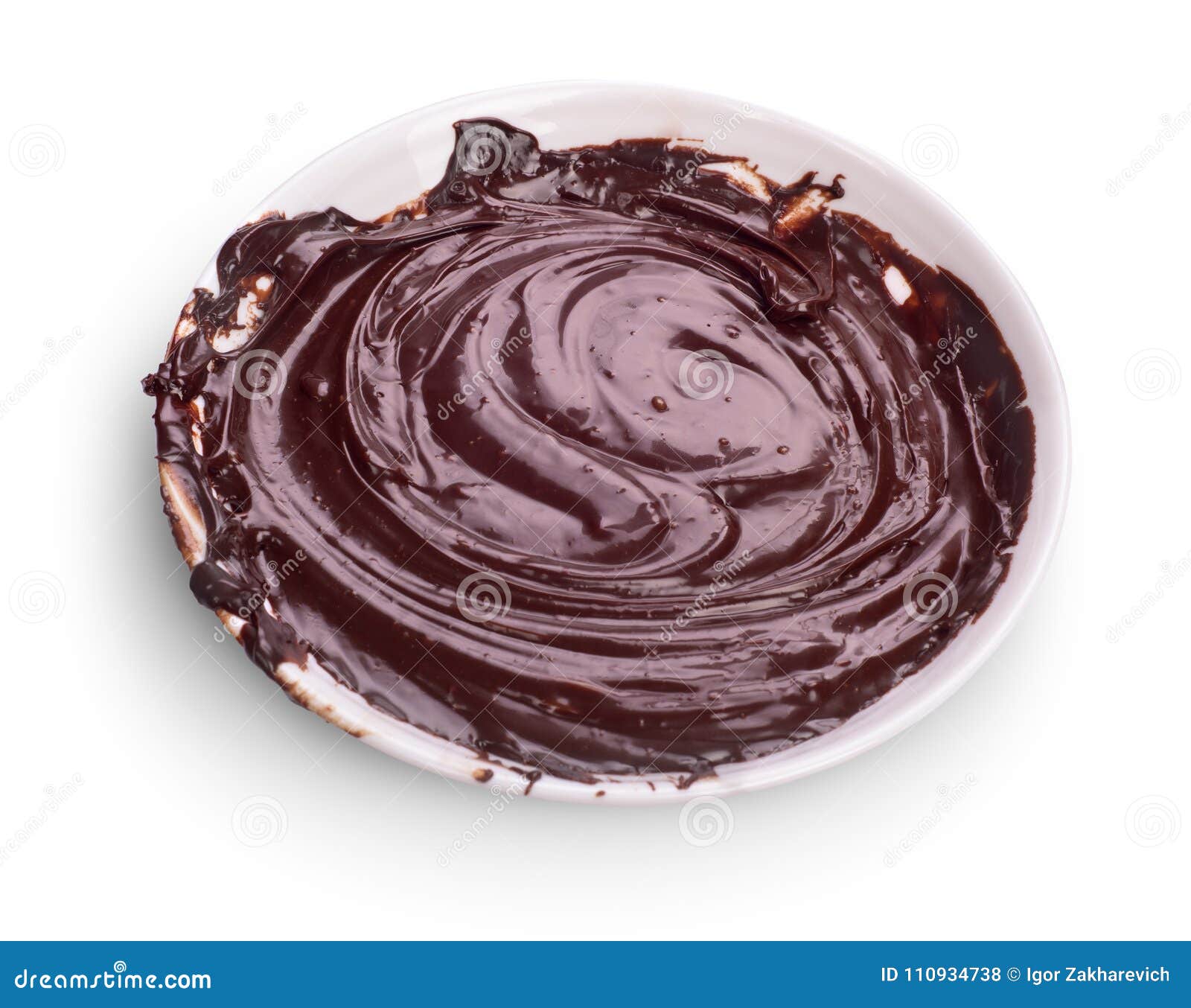 Melted Chocolate in a Plate Stock Photo - Image of chocolate, culinary ...
