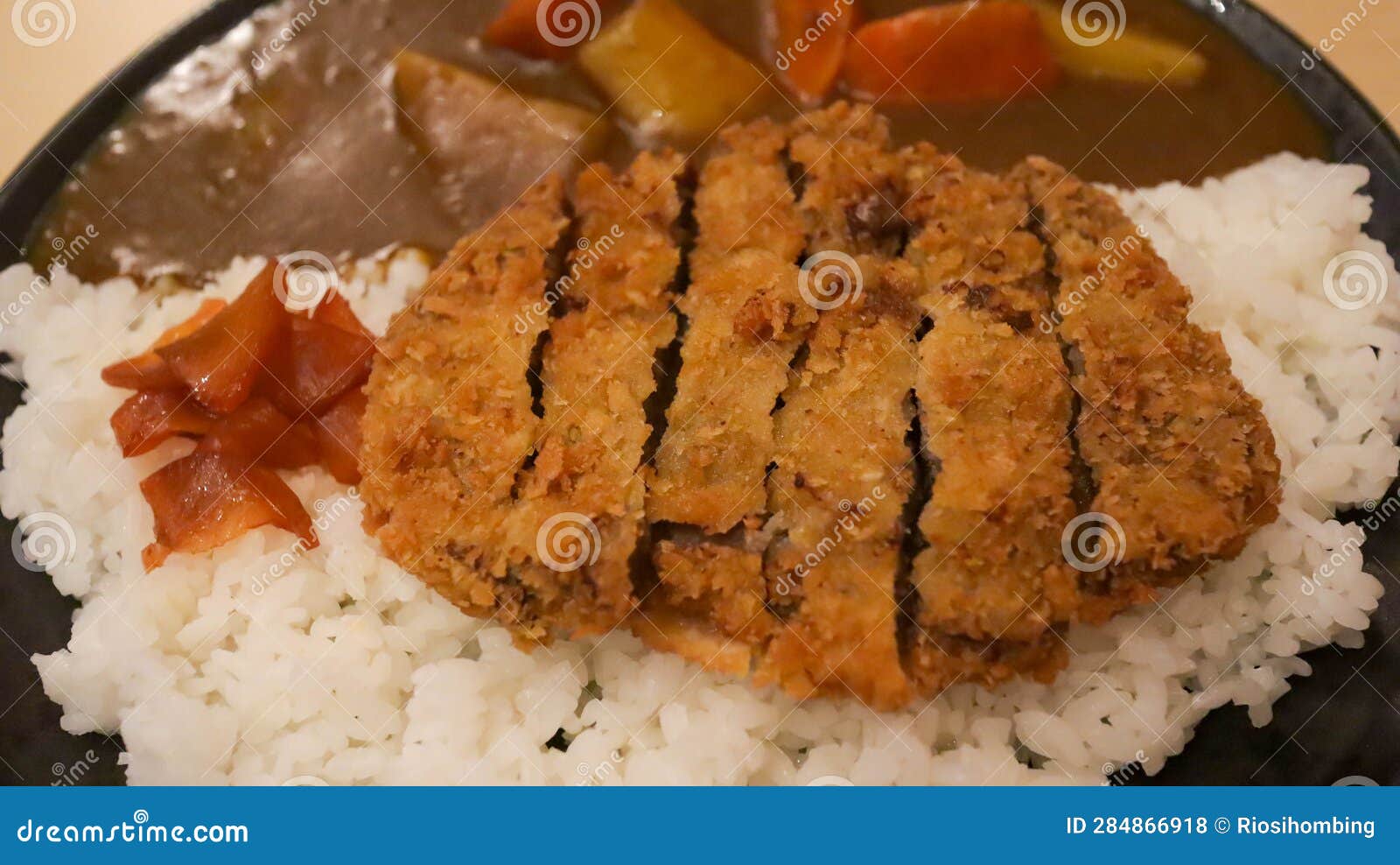 Delicious Menu Rice Curry with Chicken Katsu Good Plating Presentation ...