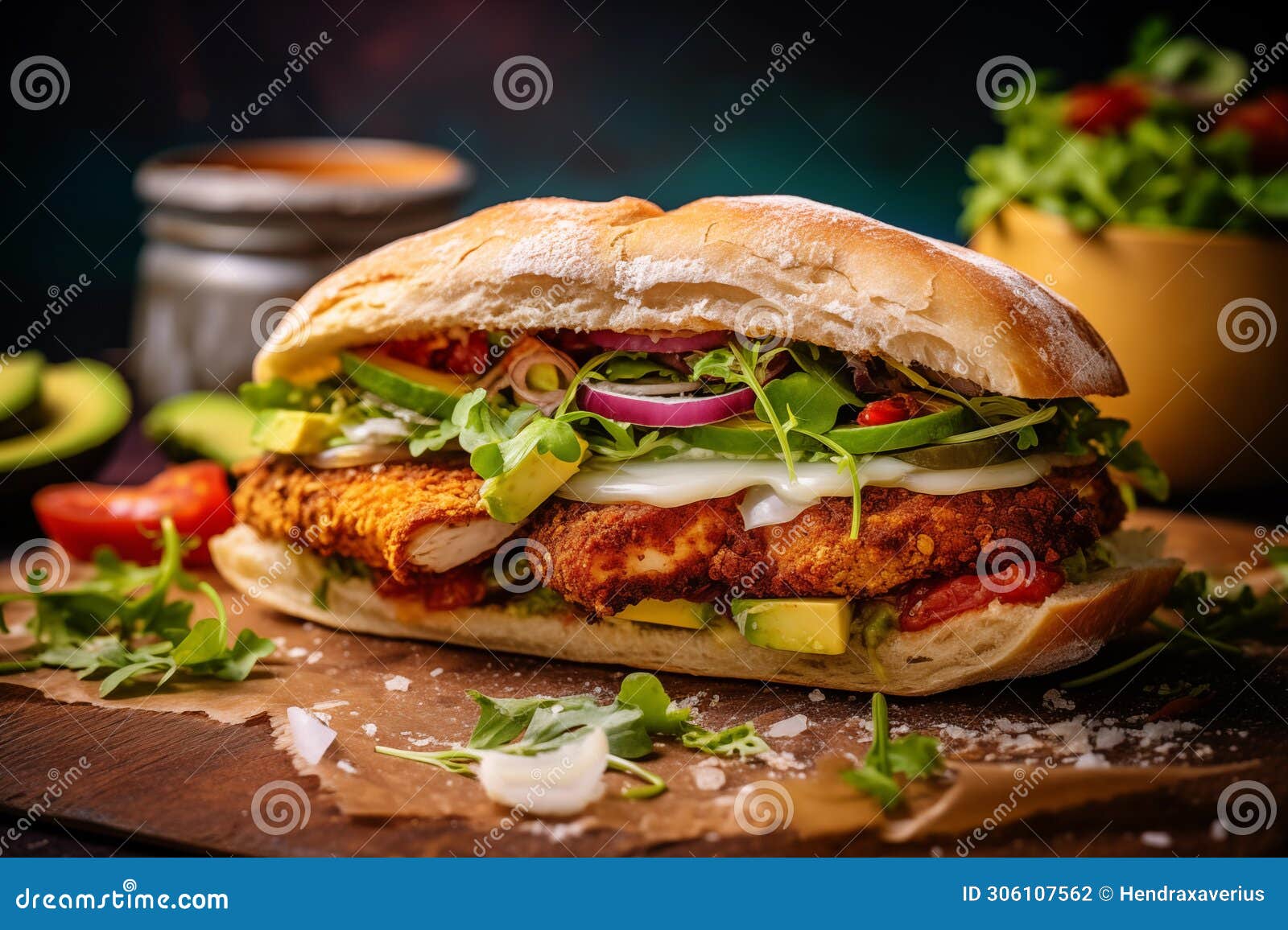 Delicious Mexican Torta Sandwich With Carne Asada And Fresh Lettuce ...