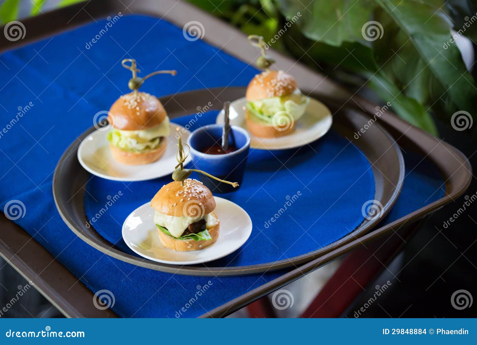 Delicious Mini Burger Canapes Stock Photo - Image of appetizer, finger ...