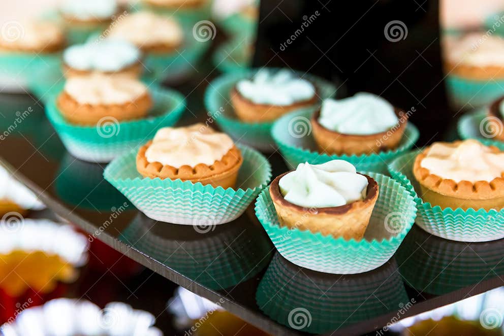 Delicious Mini Cakes on Buffet Table Stock Image - Image of mini, small ...